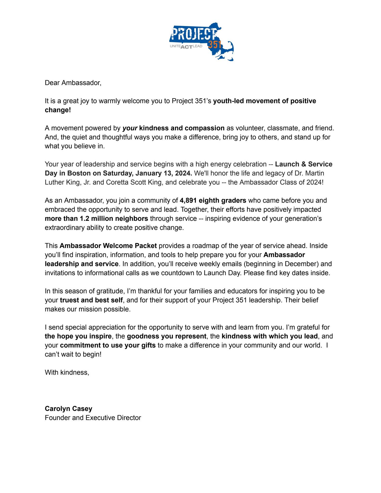 2024 Ambassador Welcome Packet by Project 351 - Issuu