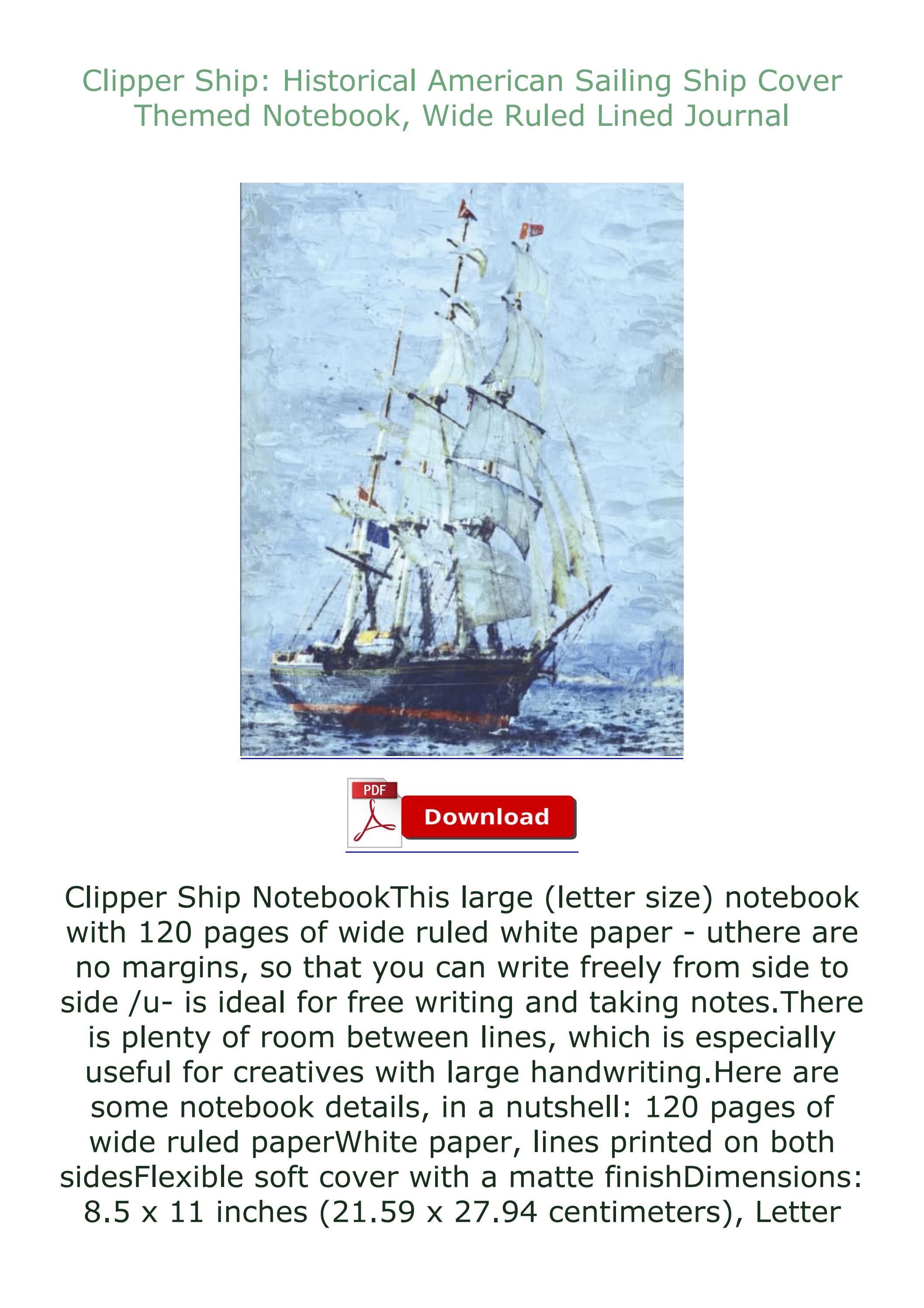 GET ⚡PDF⚡ DOWNLOAD Clipper Ship: Historical American Sailing Ship Cover ...
