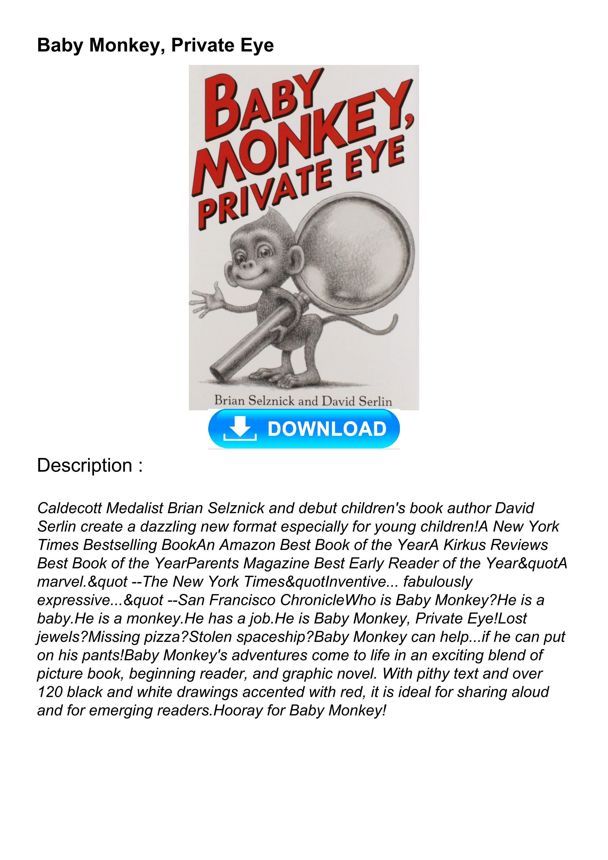 DOWNLOAD⚡BOOK Baby Monkey, Private Eye by theerapam - Issuu