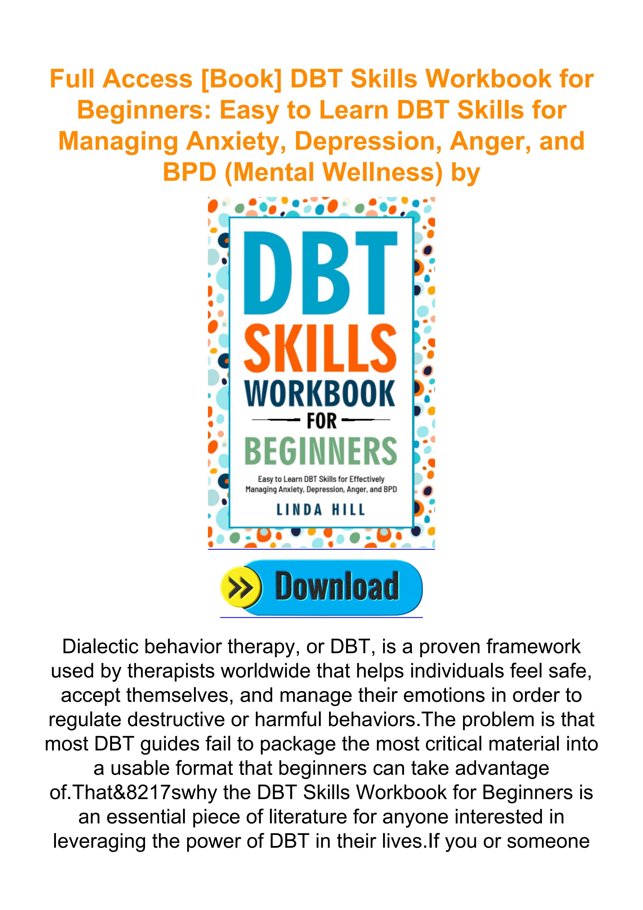 Full Access [Book] DBT Skills Workbook for Beginners: Easy to Learn DBT ...