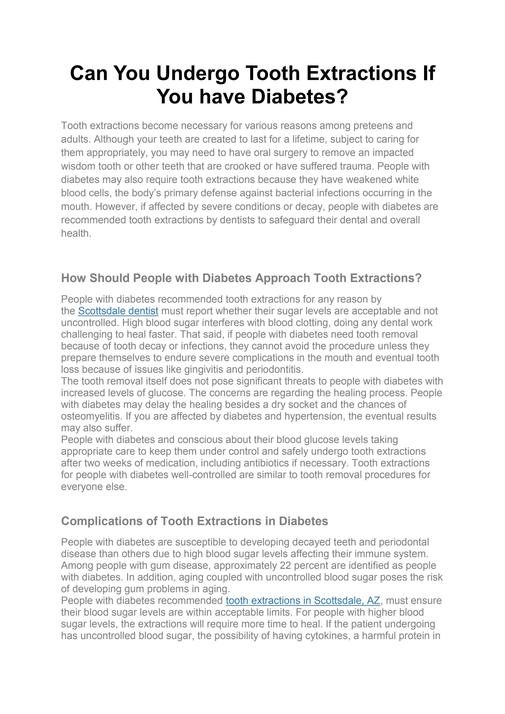 Can You Undergo Tooth Extractions If You Have Diabetes? Insights from ...