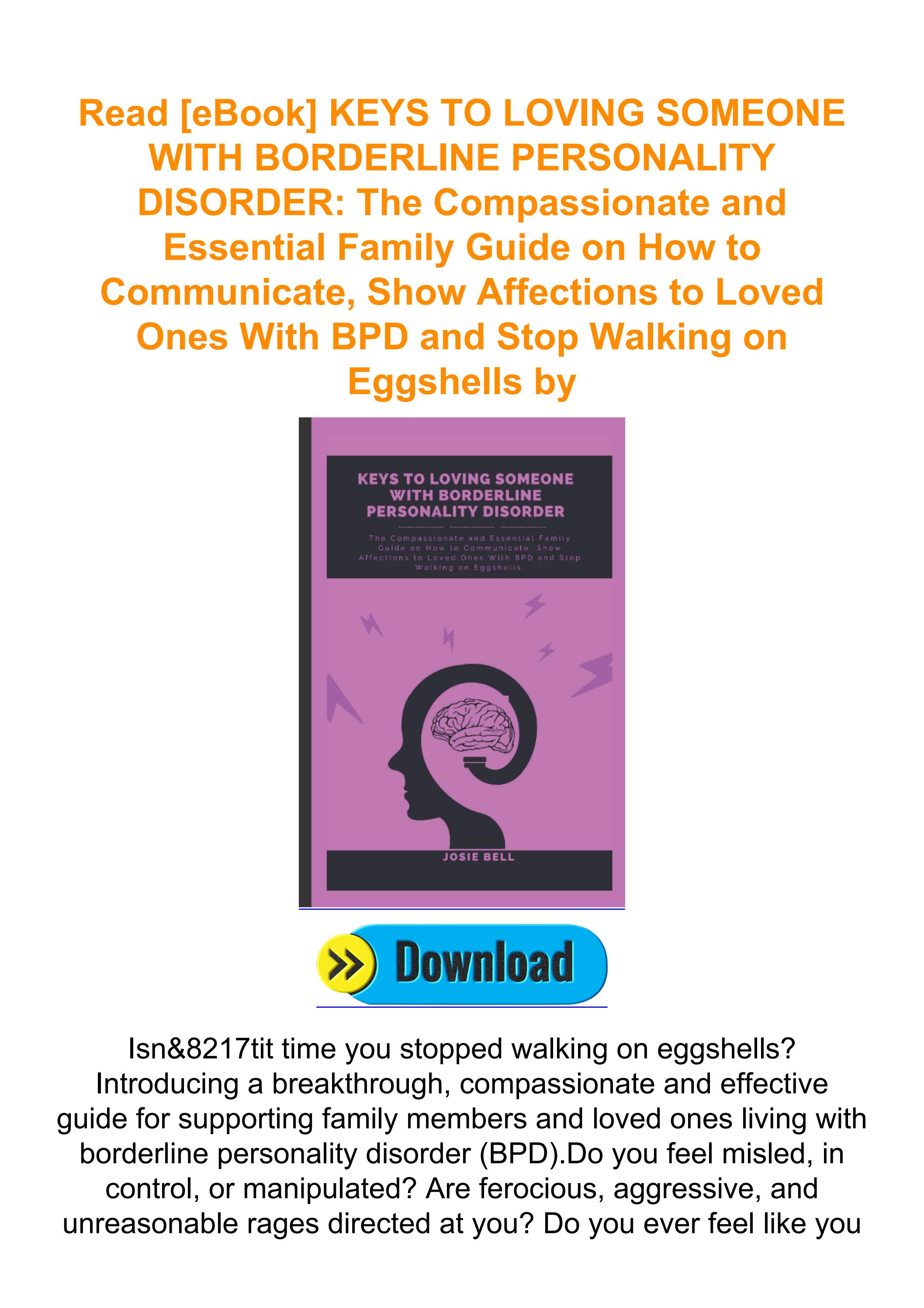 Read [eBook] KEYS TO LOVING SOMEONE WITH BORDERLINE PERSONALITY ...