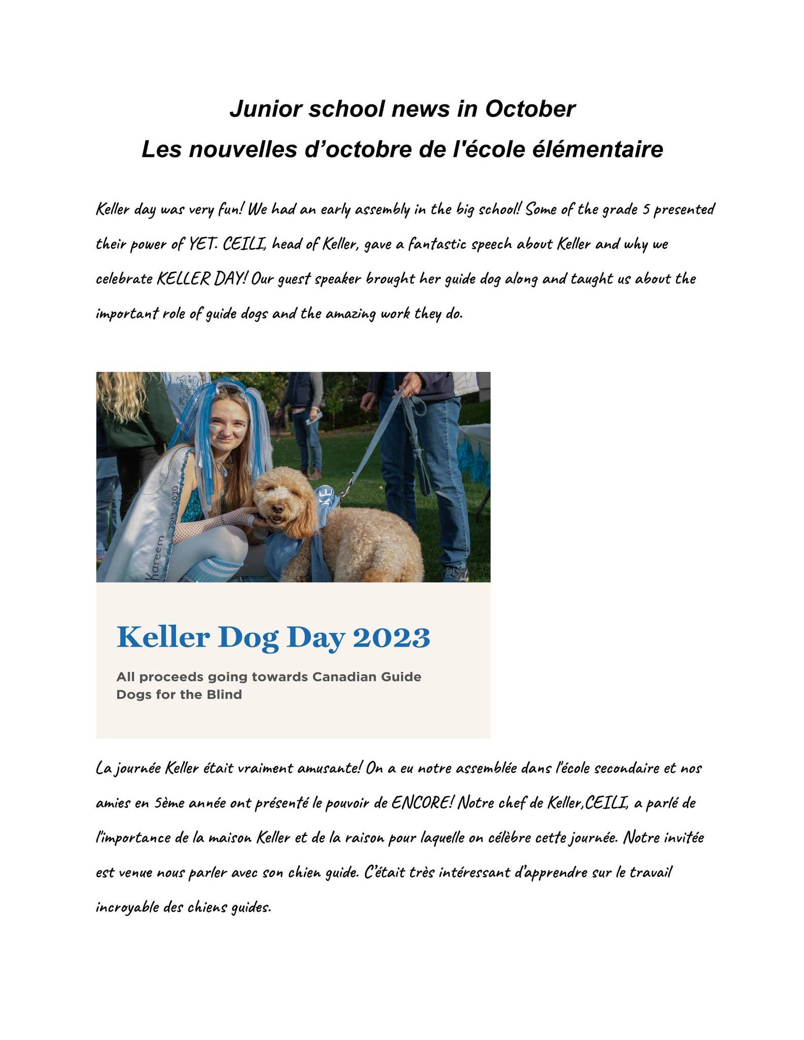 JS French Editors Club - Fall News by Elmwood School - Issuu