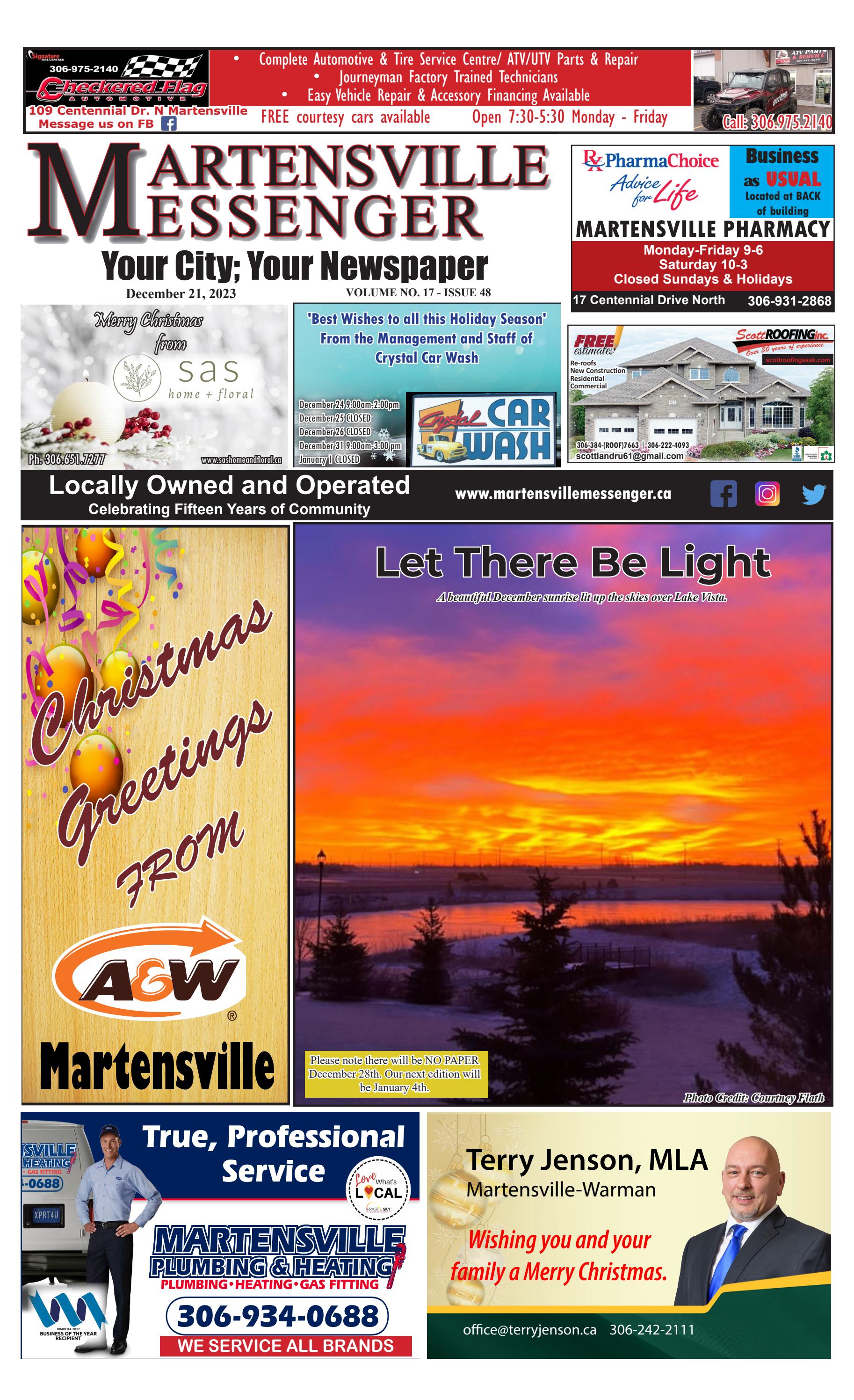 December 21, 2023 Digital Issue by Martensville Messenger - Issuu