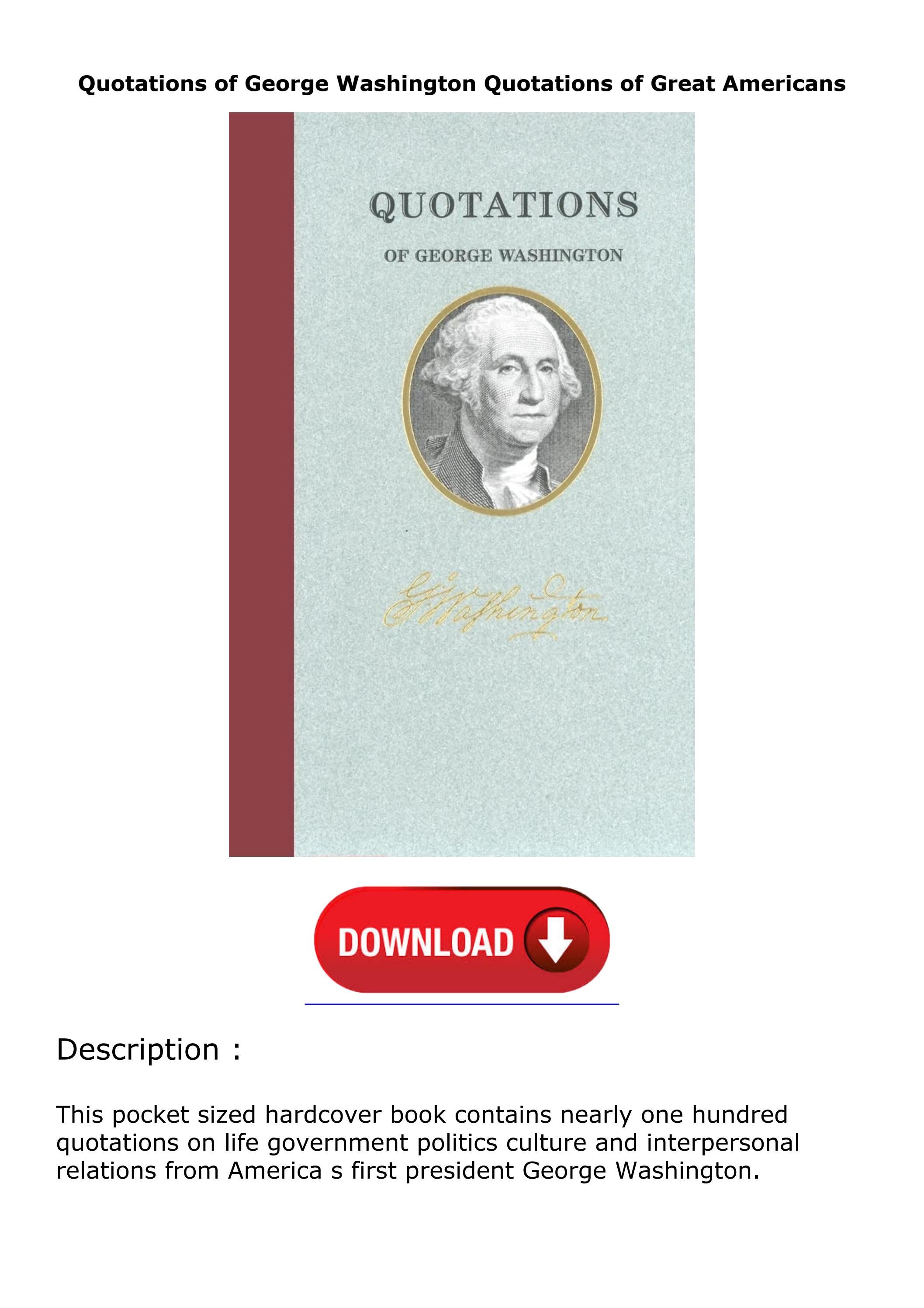 download⚡[EBOOK] Quotations of George Washington Quotations of Great ...