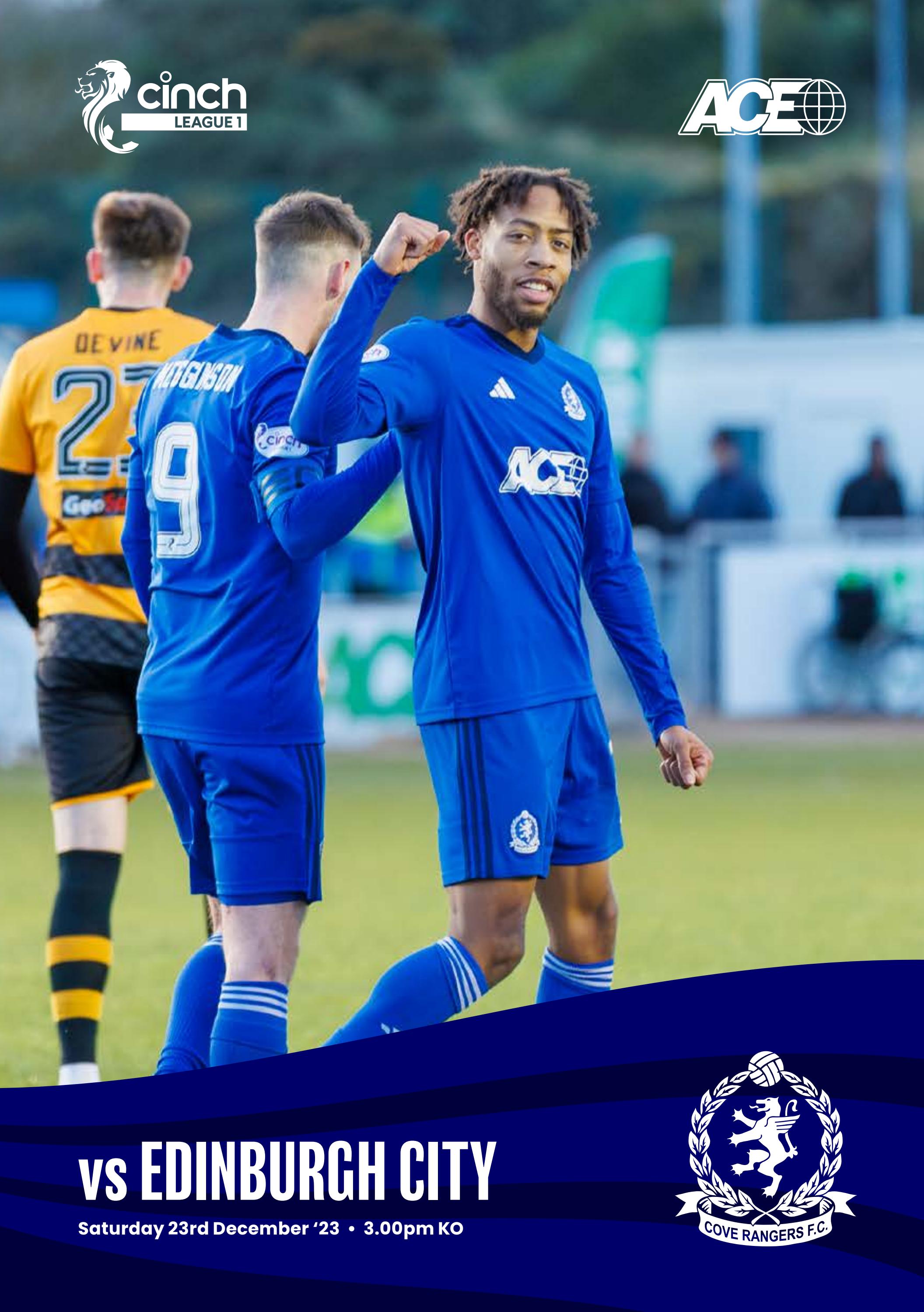 Cove Rangers FC Matchday Programme – vs. Edinburgh City 23.12.23 by ...