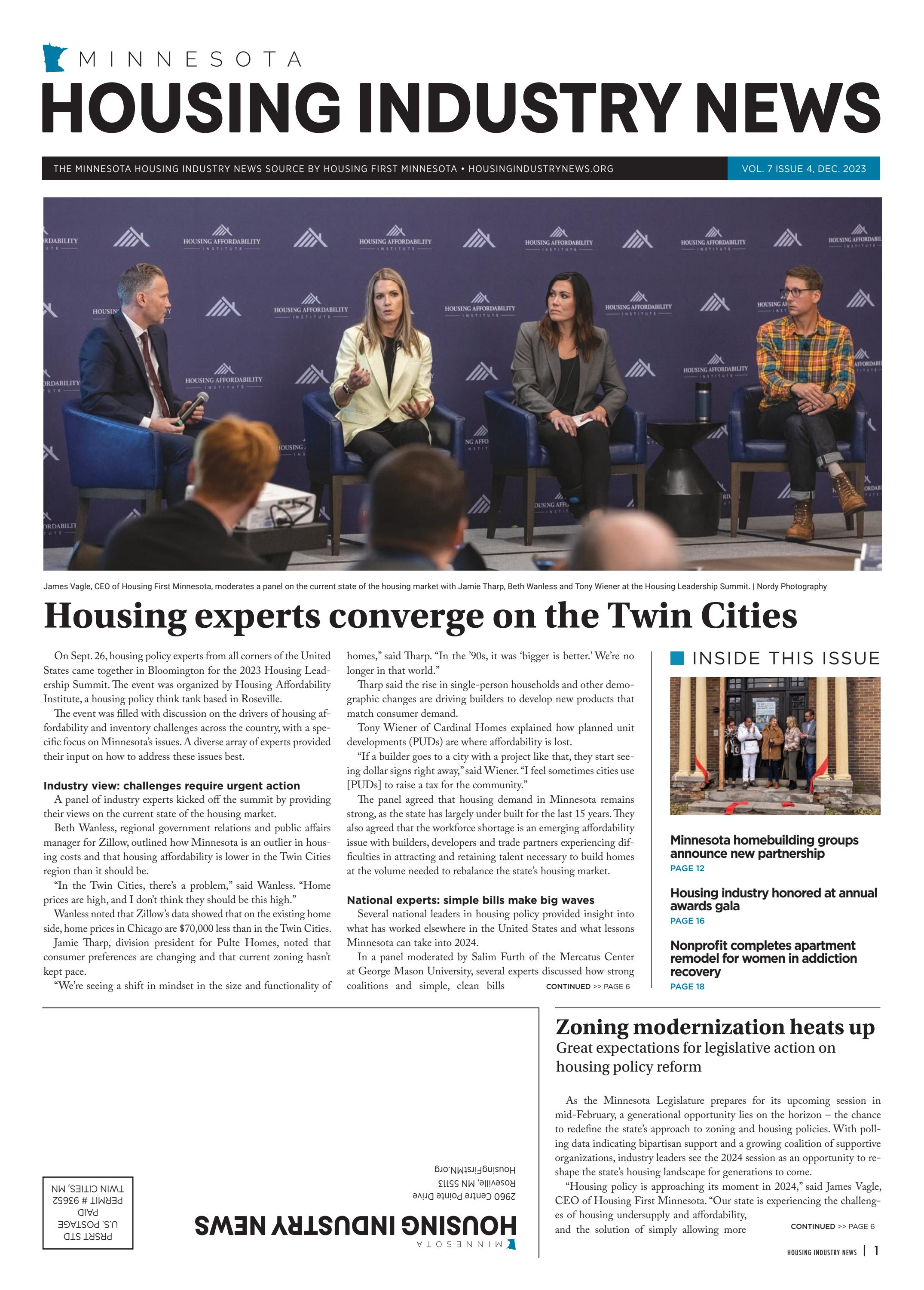 Housing Industry News Vol. 7 Issue 4 - December 2023 by Housing First Minnesota - Issuu
