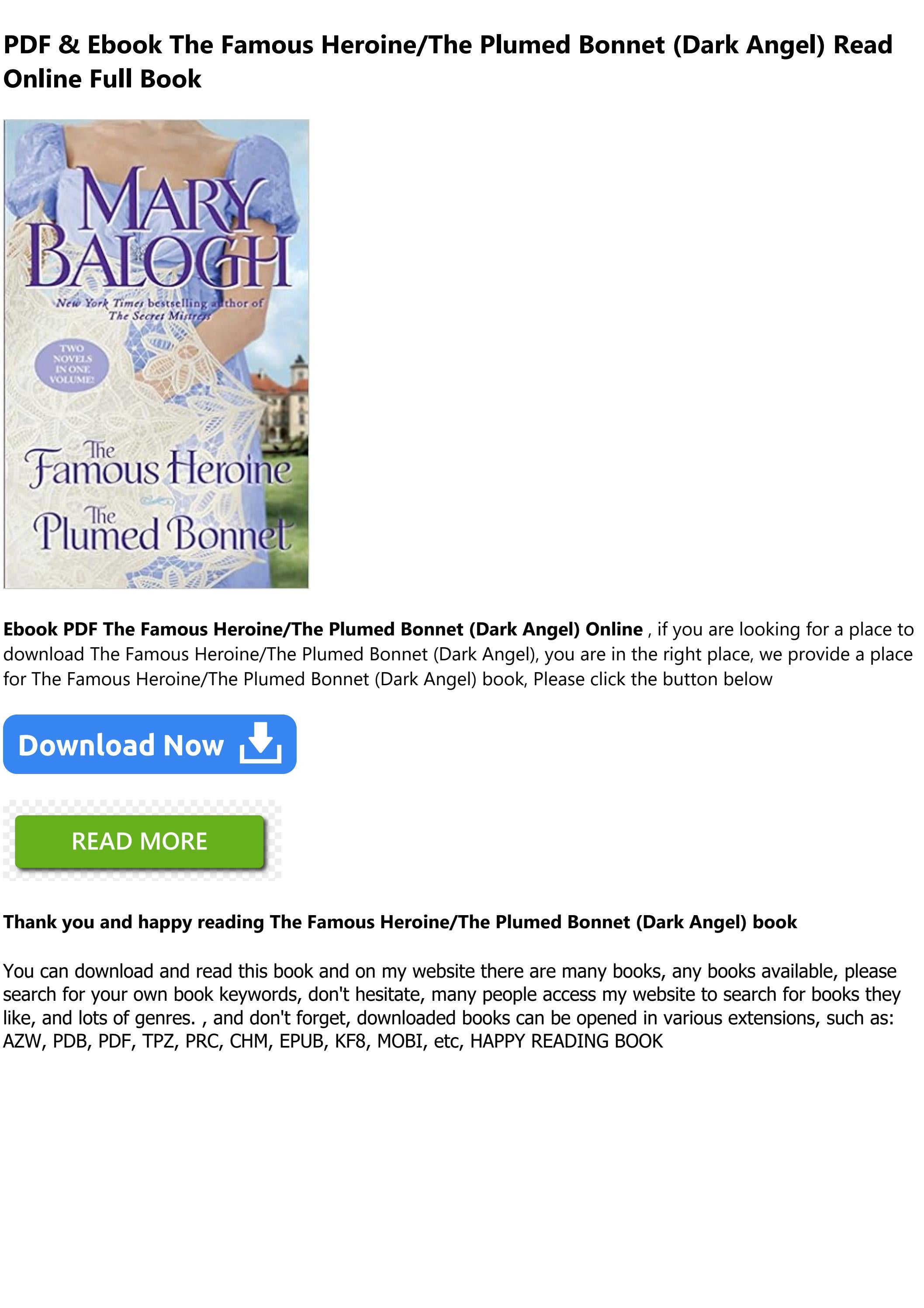 Download\Read The Famous Heroine/The Plumed Bonnet (Dark Angel) [Full ...