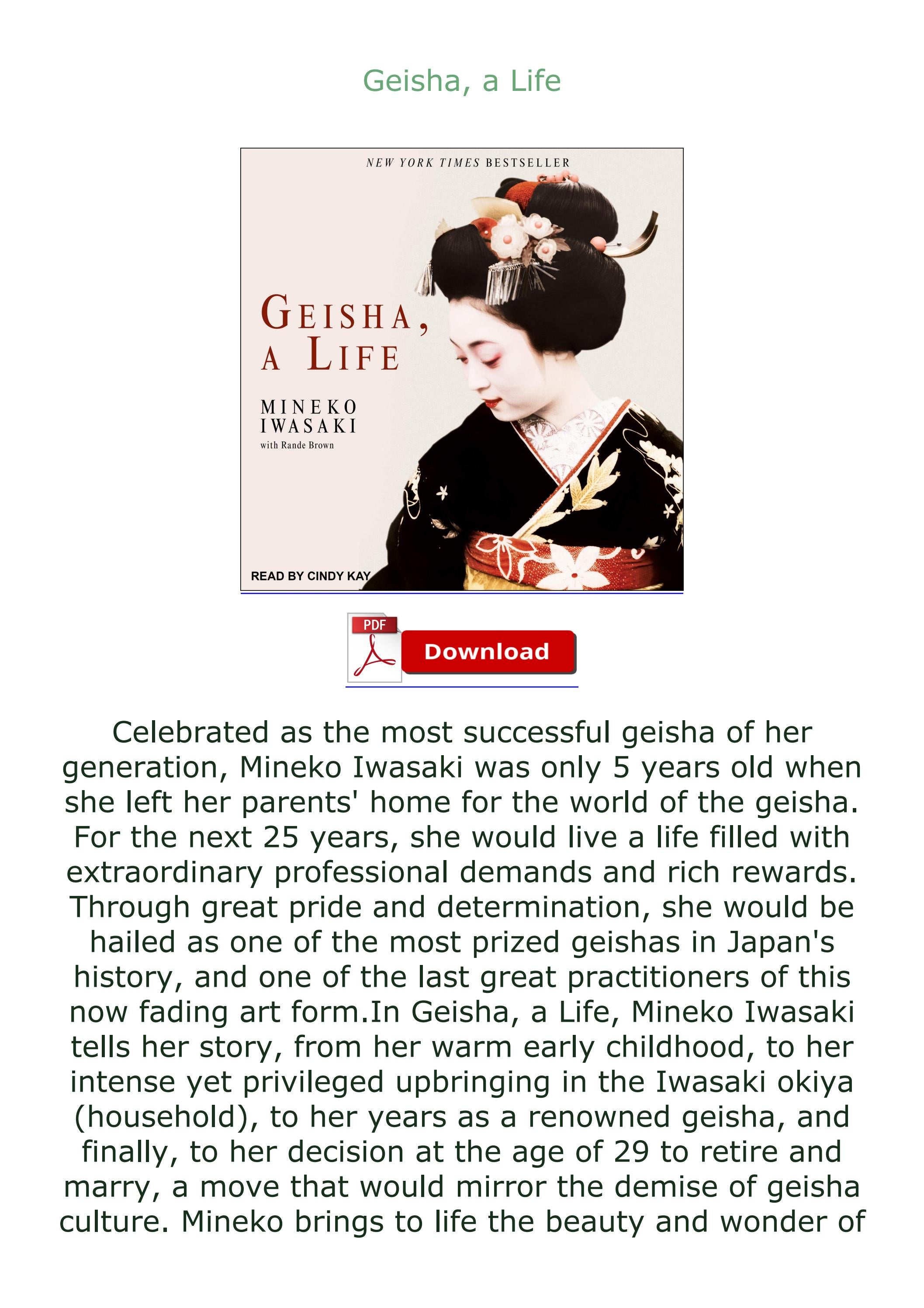 READ (⚡PDF⚡) Geisha, a Life by senhlawetuyukiki - Issuu