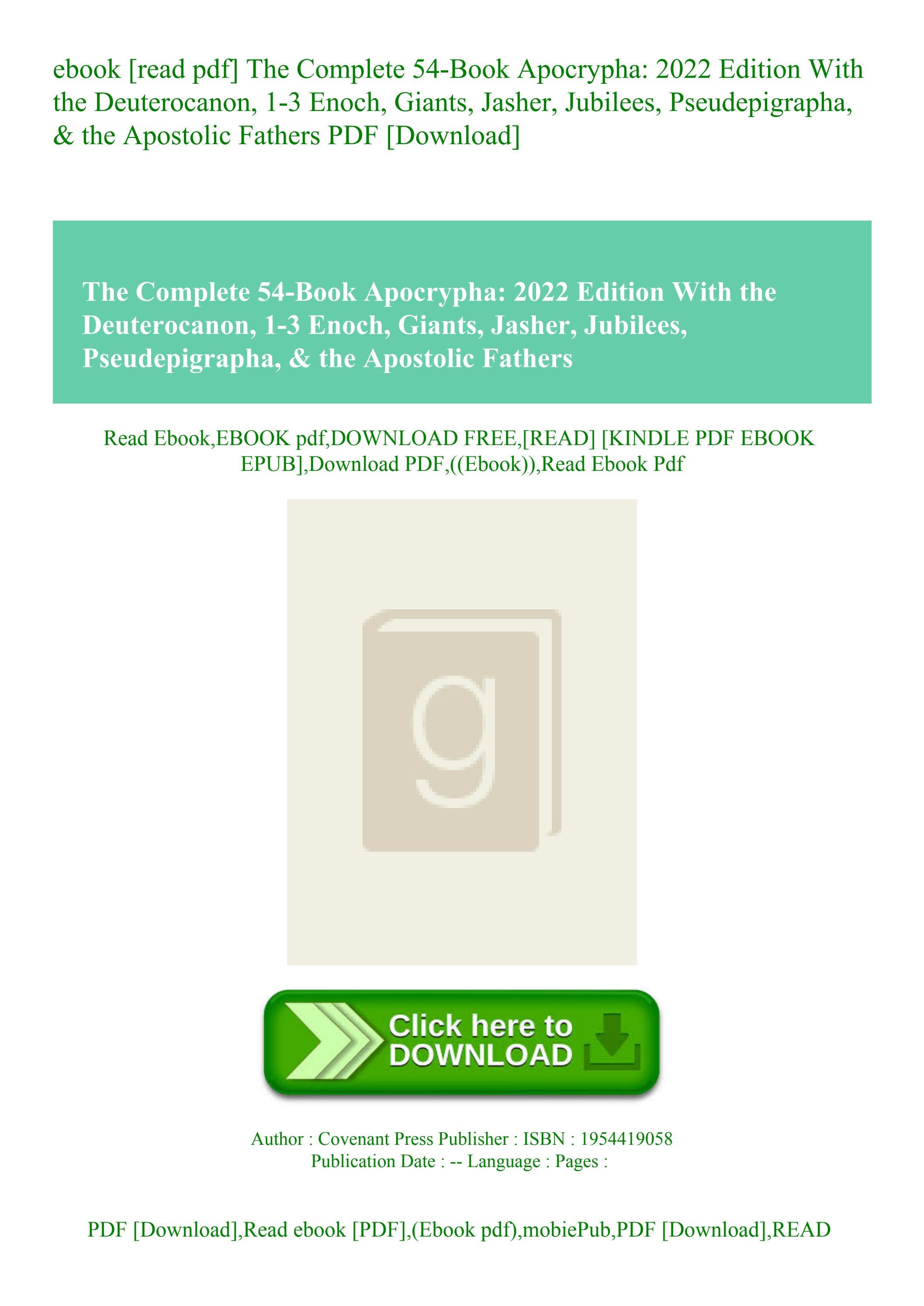 ebook [read pdf] The Complete 54-Book Apocrypha 2022 Edition With the ...