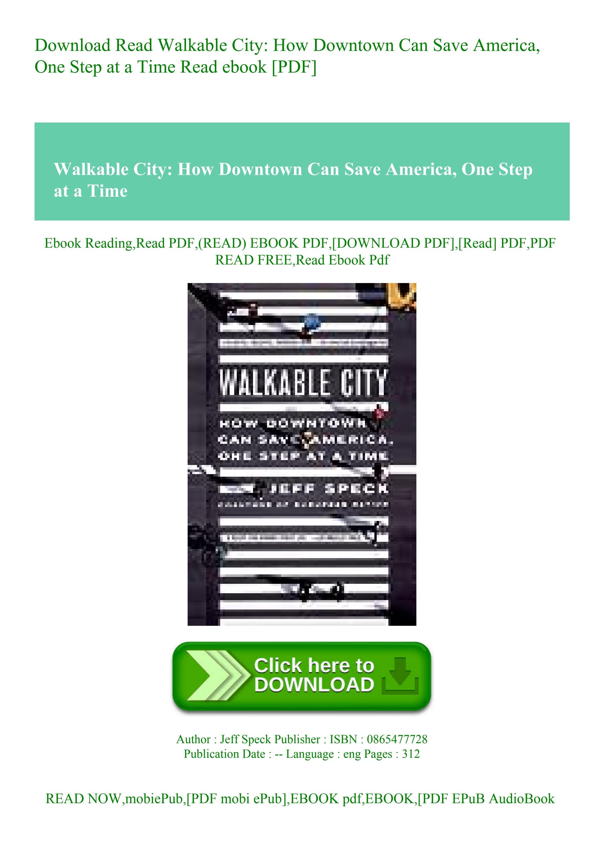 Download Read Walkable City How Downtown Can Save America One Step at a Time Read ebook [PDF] by ...