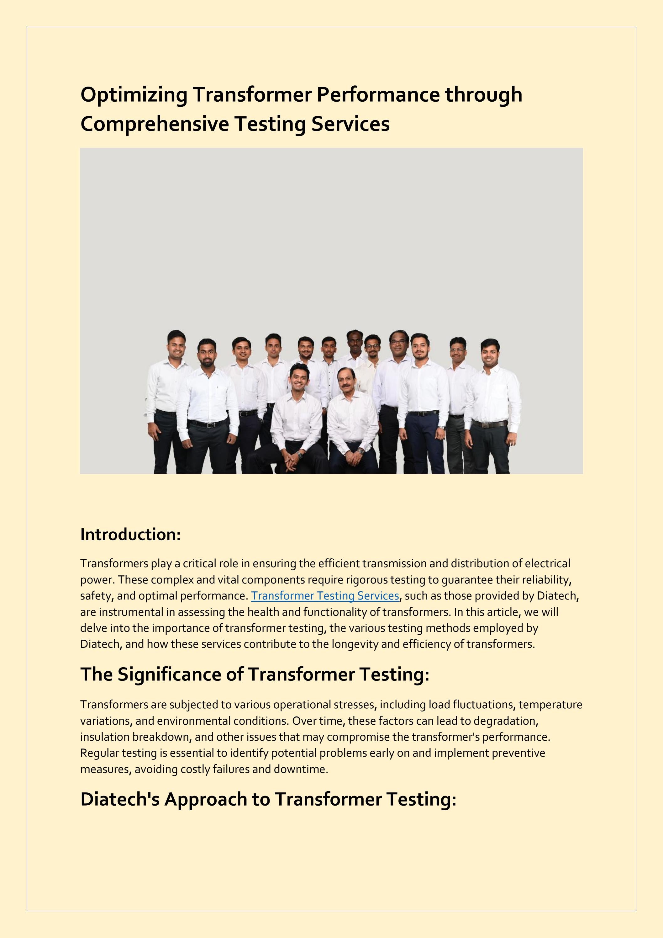 Optimizing Transformer Performance through Comprehensive Testing ...