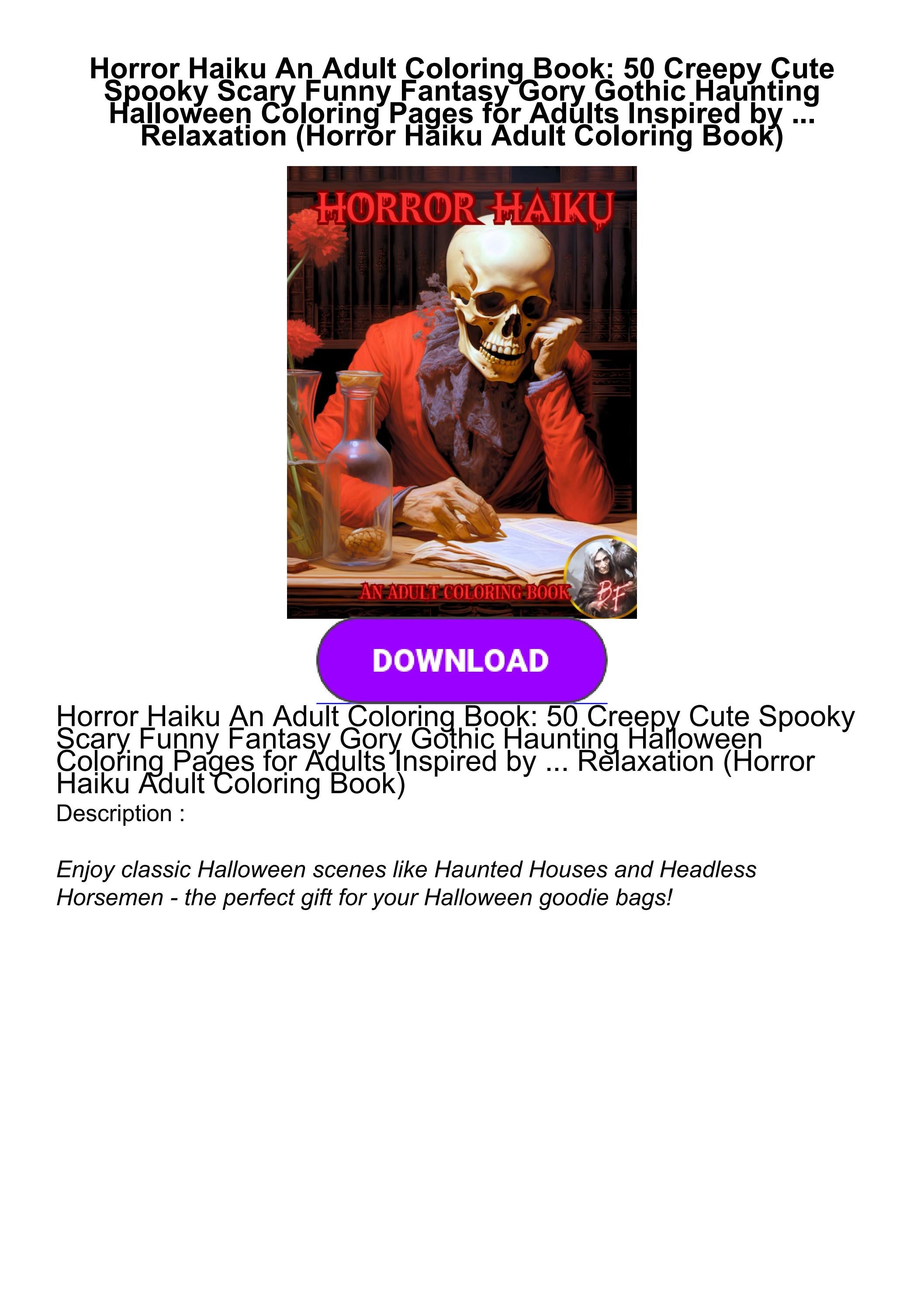 [PDF] Online Horror Haiku An Adult Coloring Book: 50 Creepy Cute Spooky ...