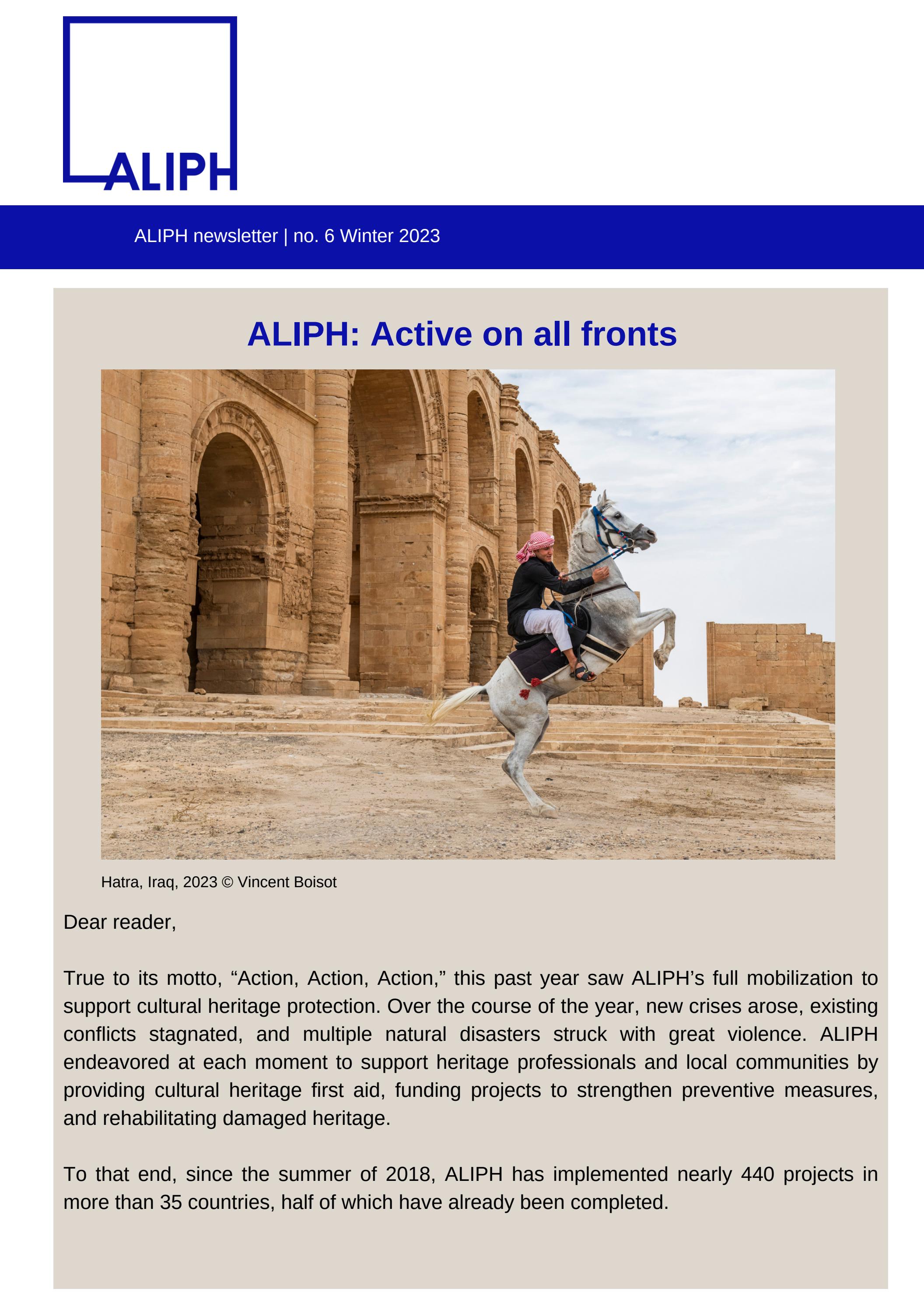 ALIPH Newsletter #6 | Active on all fronts by ALIPH Foundation - Issuu