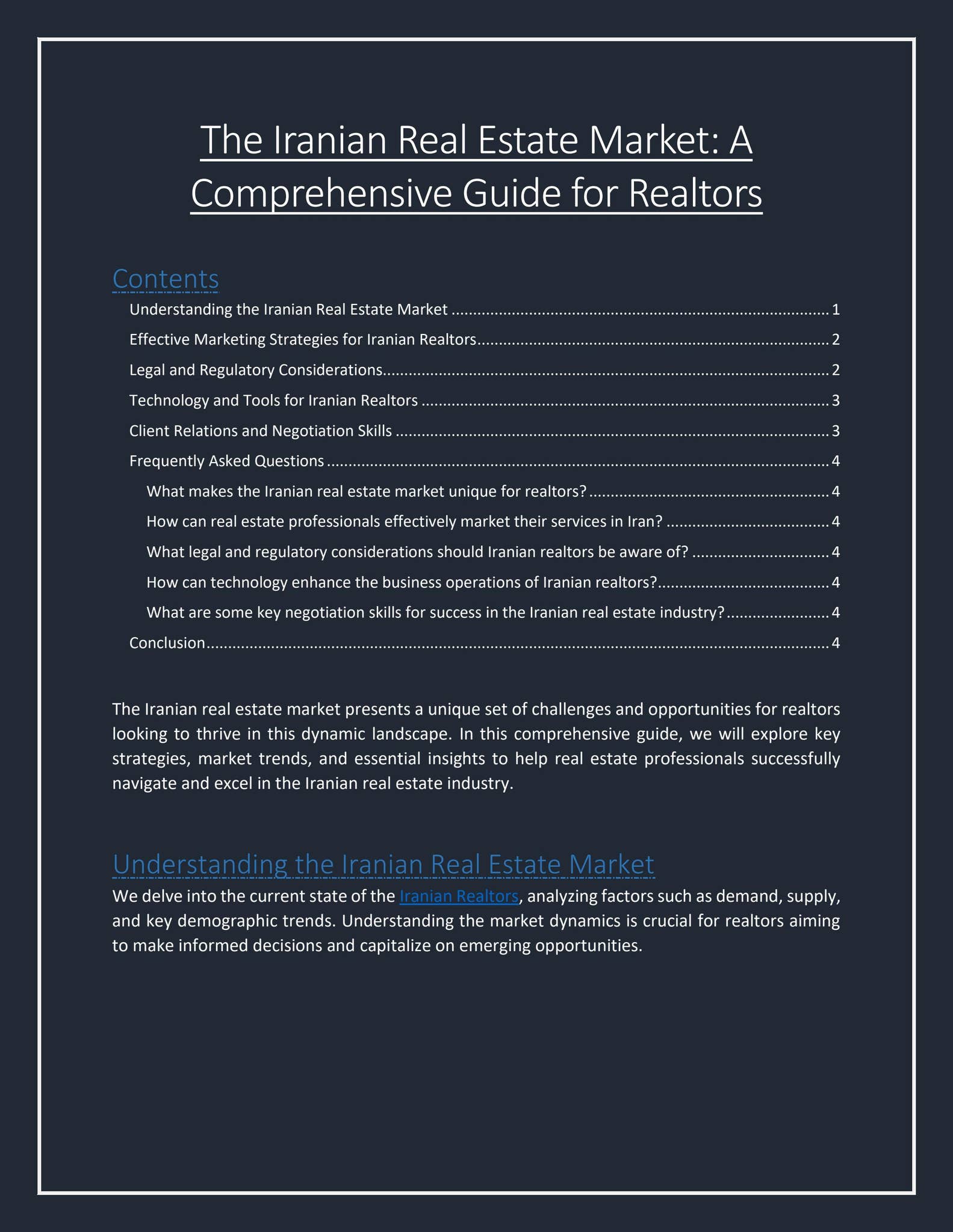 The Iranian Real Estate Market: A Comprehensive Guide for Realtors by ...