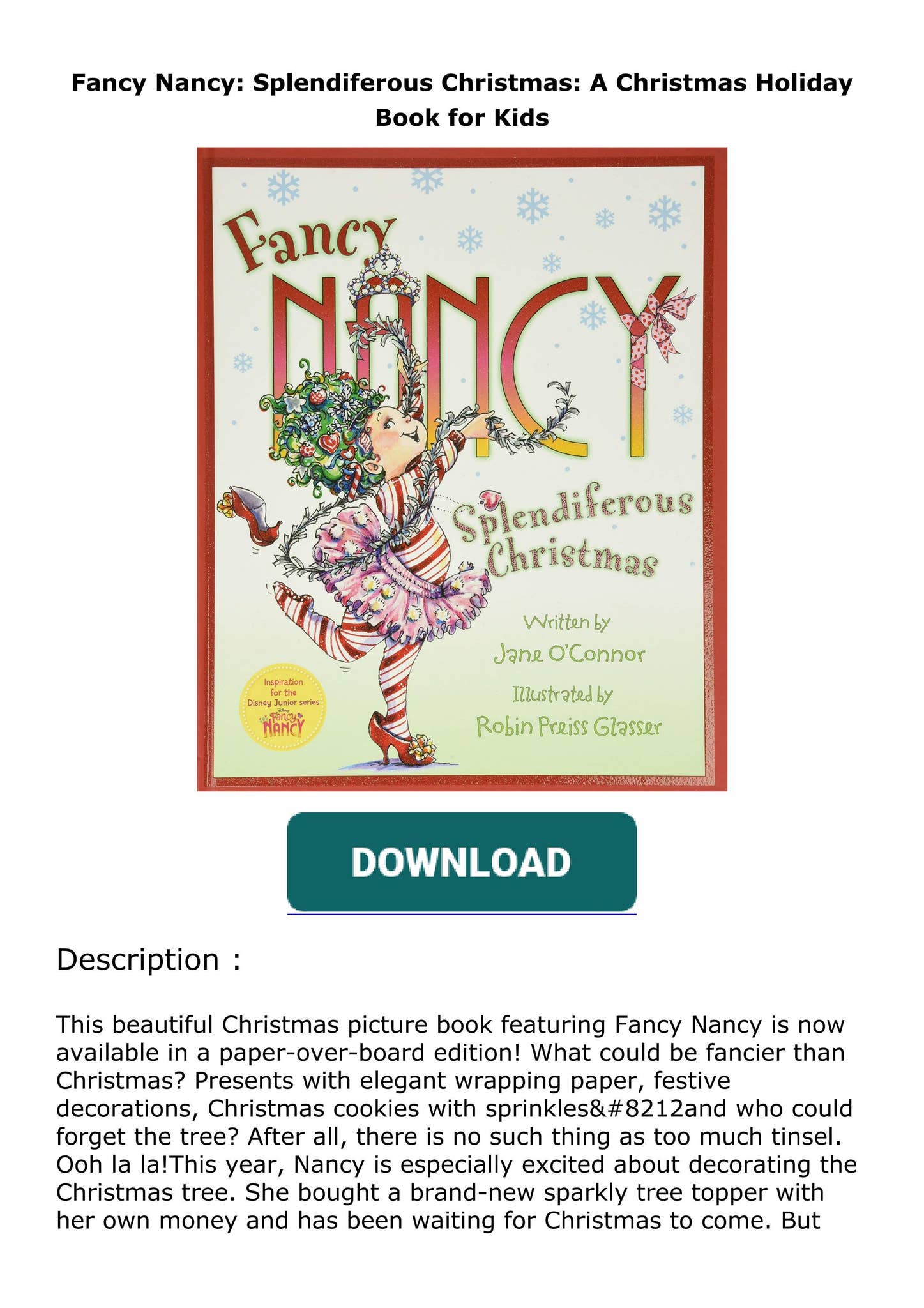 [PDF] ️DOWNLOAD⚡️ Fancy Nancy: Splendiferous Christmas: A Christmas ...