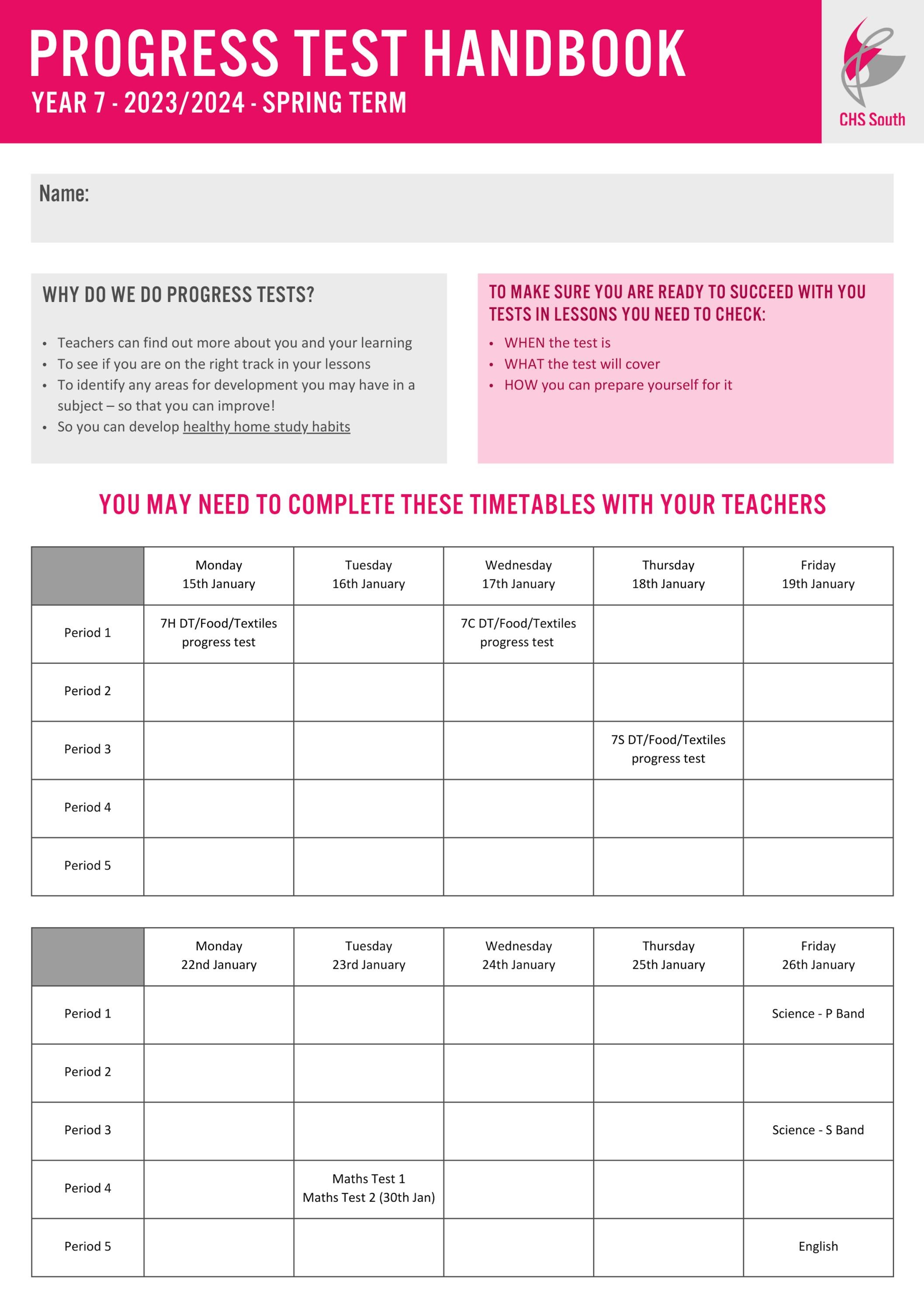 Year 7 Progress Test Handbook 2023/2024 - Spring by Schudio - Issuu