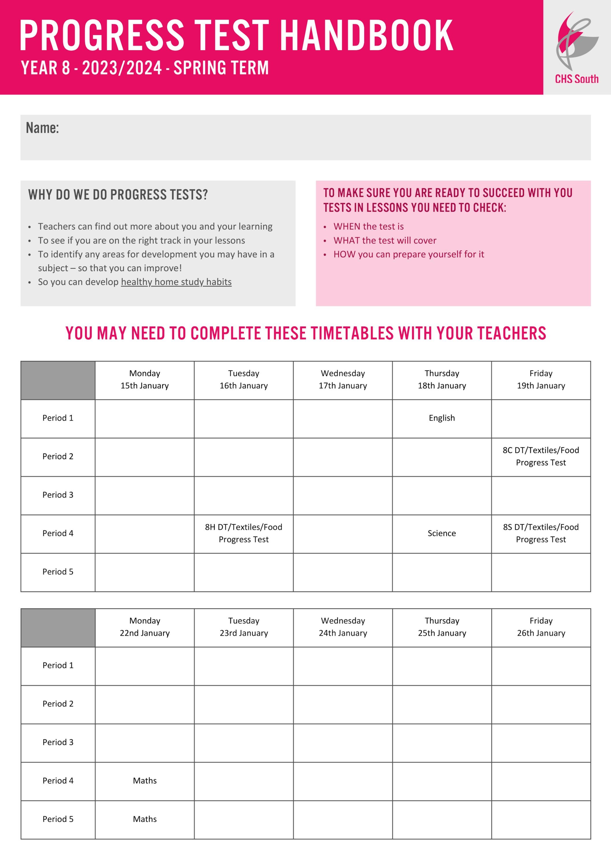 Year 8 Progress Test Handbook 2023/2024 - Spring by Schudio - Issuu