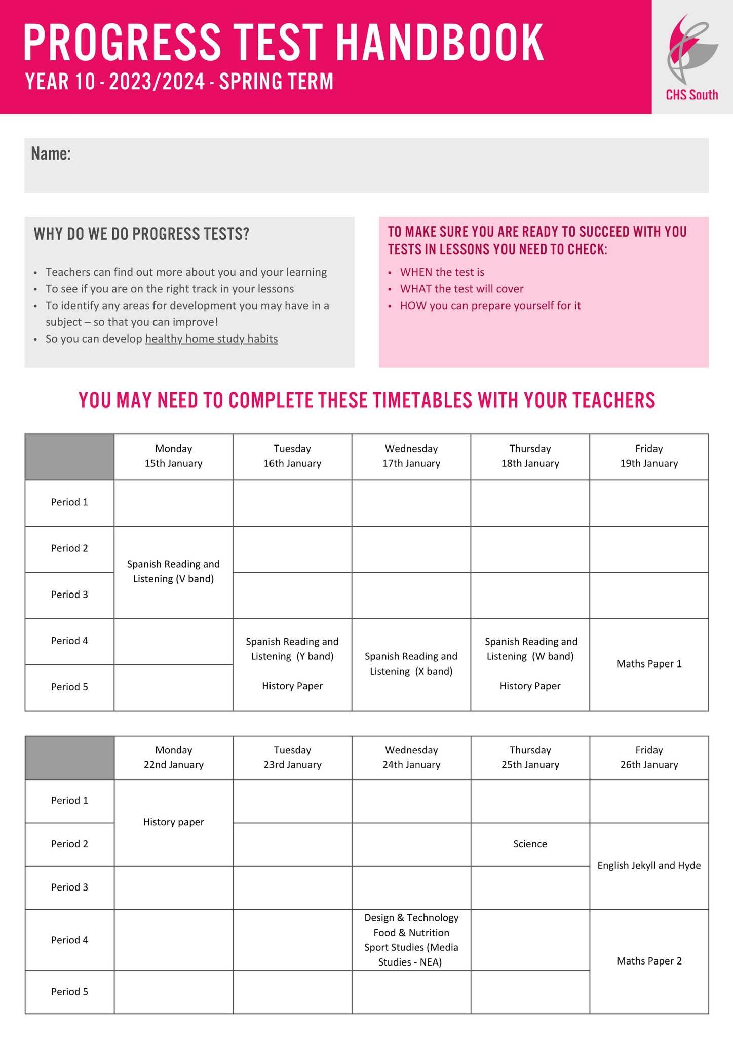 Year 10 Progress Test Handbook 2023/2024 - Spring by Schudio - Issuu