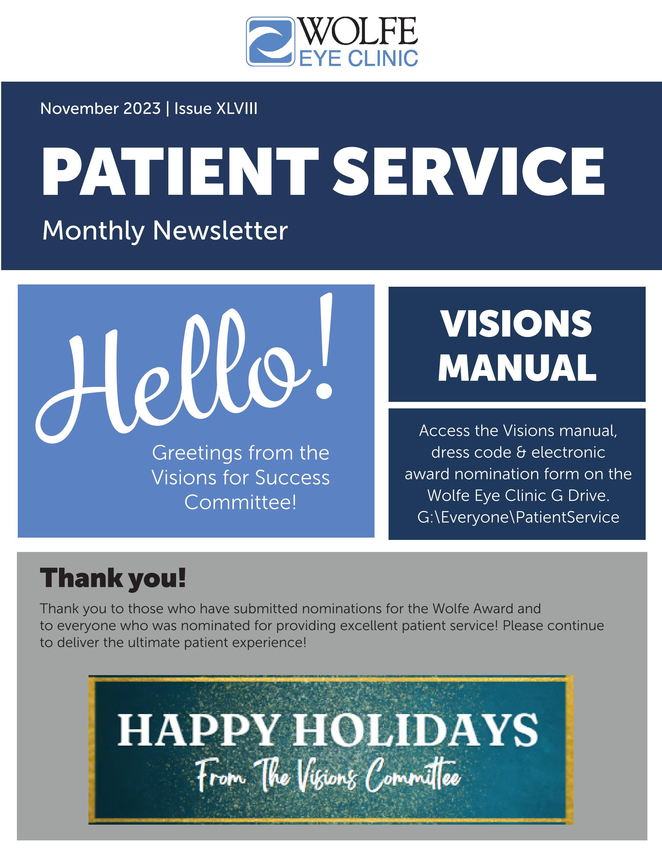 November Patient Service Newsletter - 2023 by wolfeeyeclinic - Issuu
