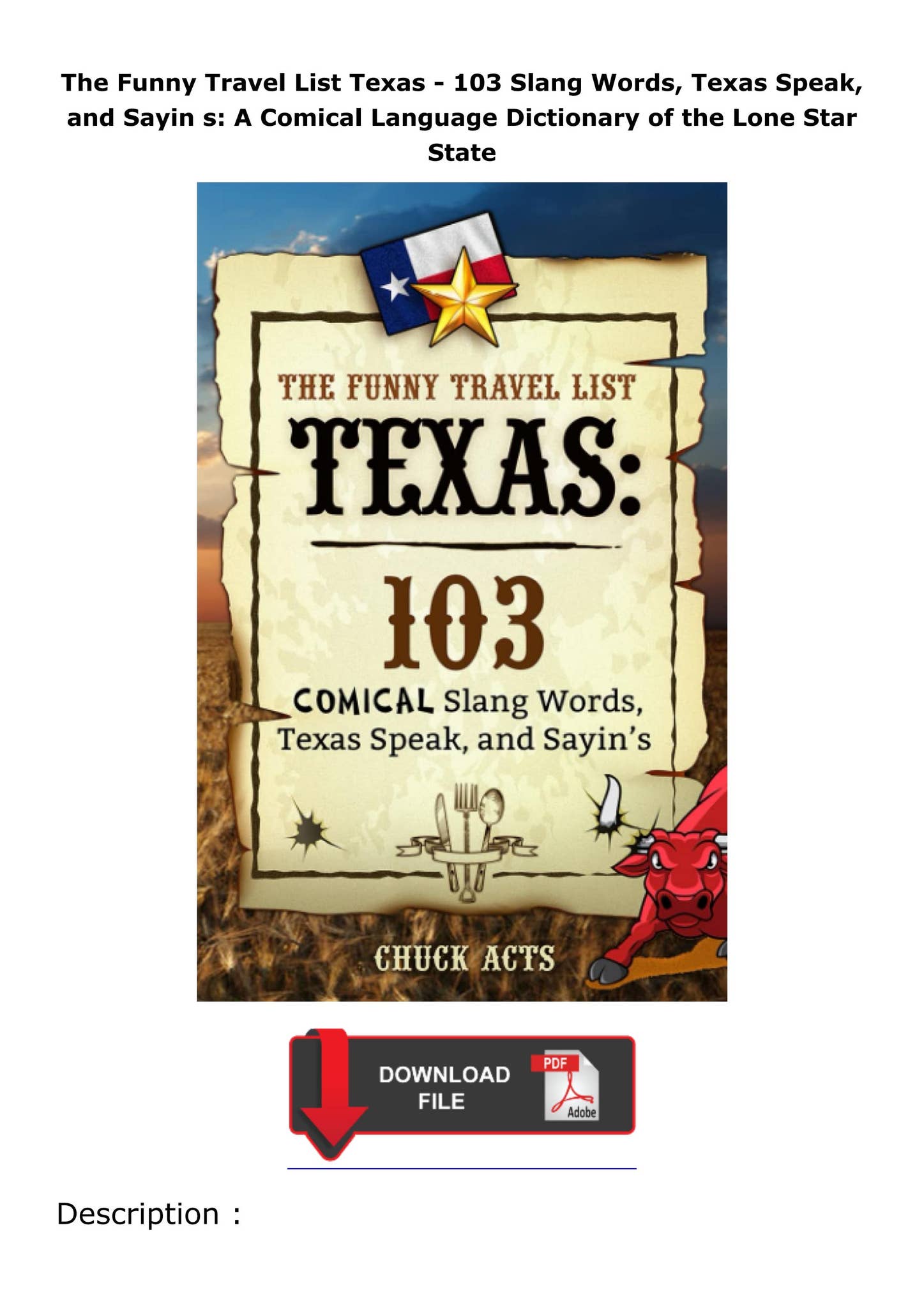 read ️ebook ( ️pdf ️) The Funny Travel List Texas - 103 Slang Words ...