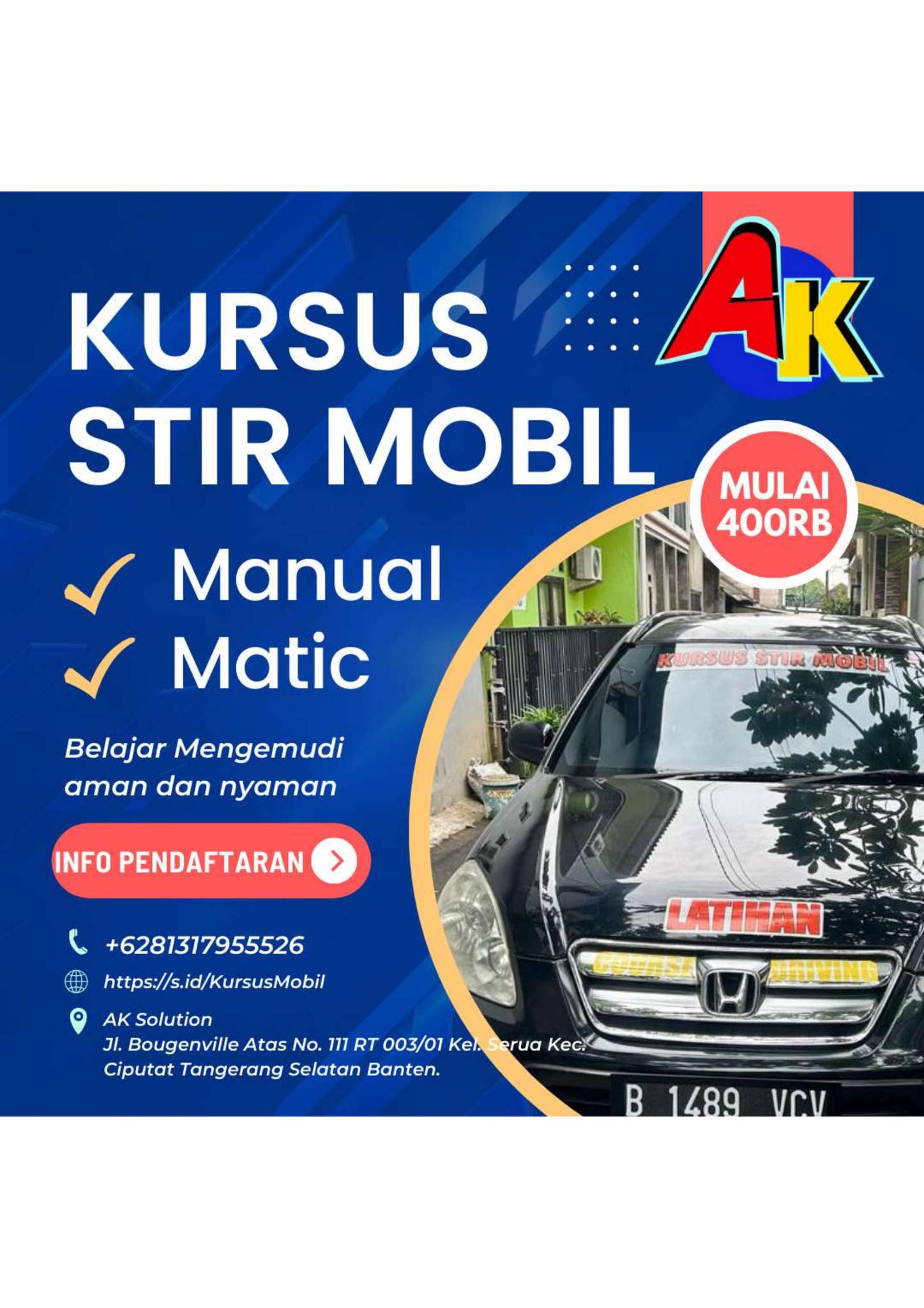 Terdekat, Call 0813-1795-5526, Kursus Stir Mobil AK Solution by Alif AK SOLUTION1 - Issuu