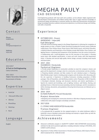 CURRICULUM VITAE by MEGHA PAULY - Issuu