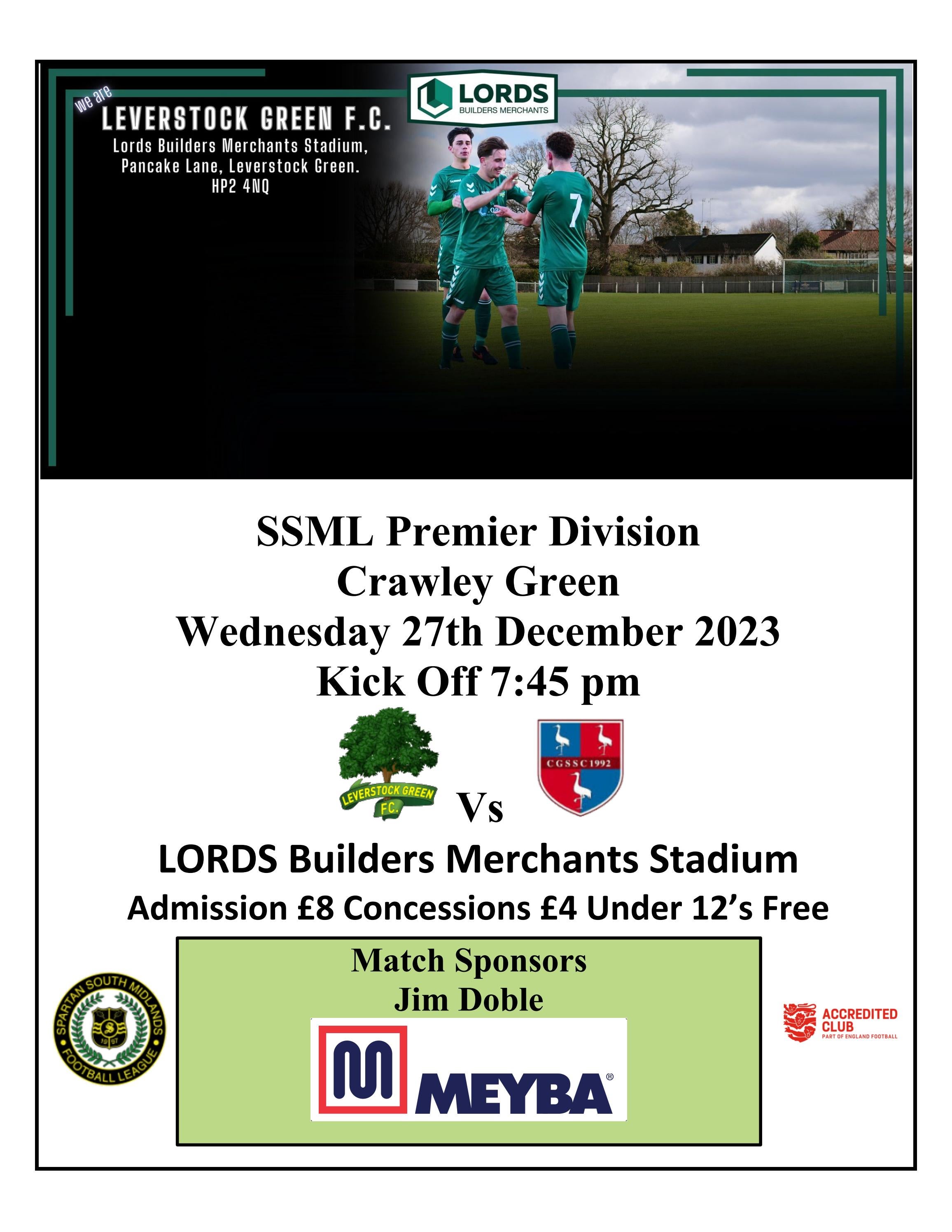 Levertock Green FC Programme vs Crawley Green by Leverstock Green FC ...
