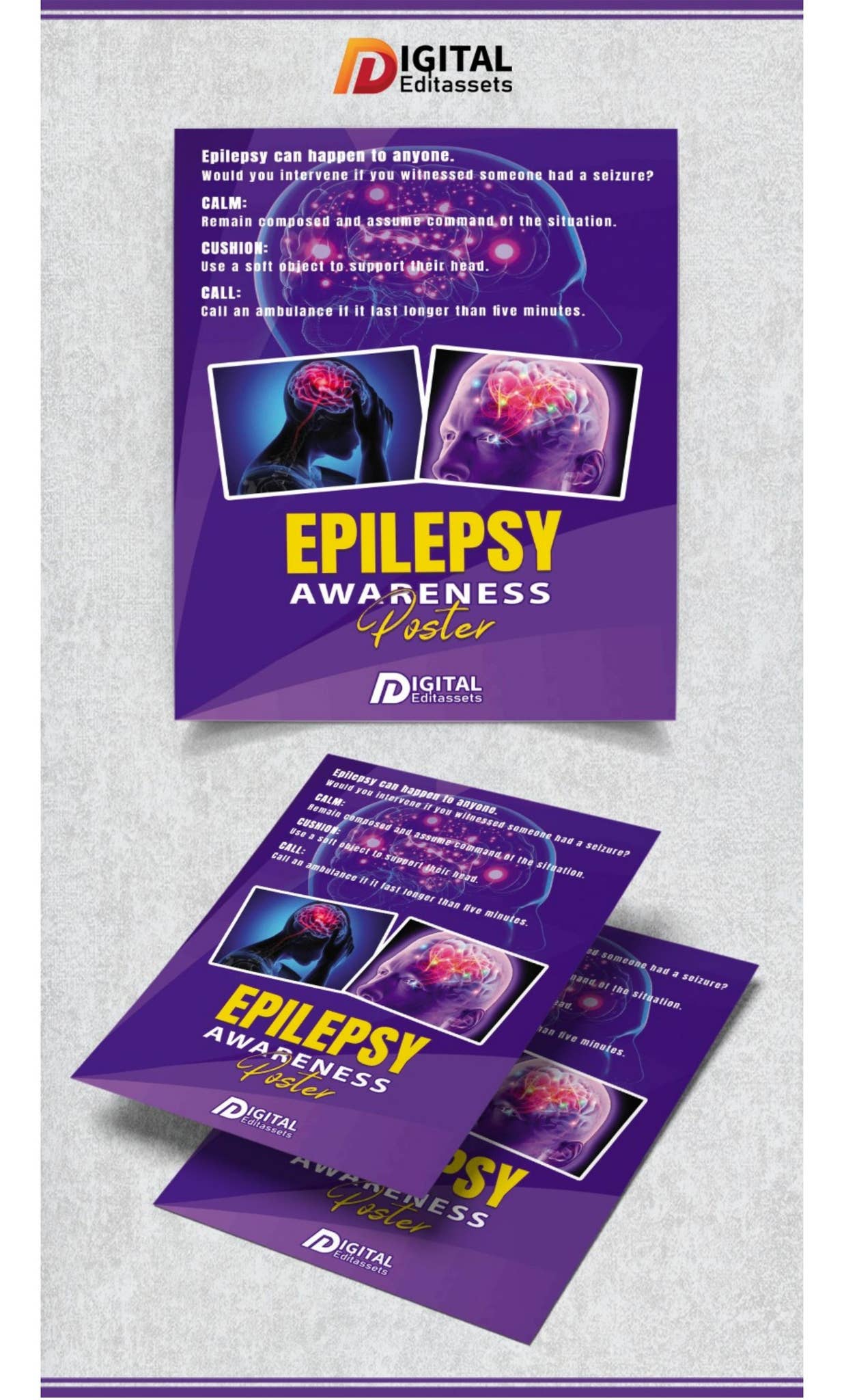 Create Stunning Epilepsy Awareness Posters PSD Template by Digital Edit ...