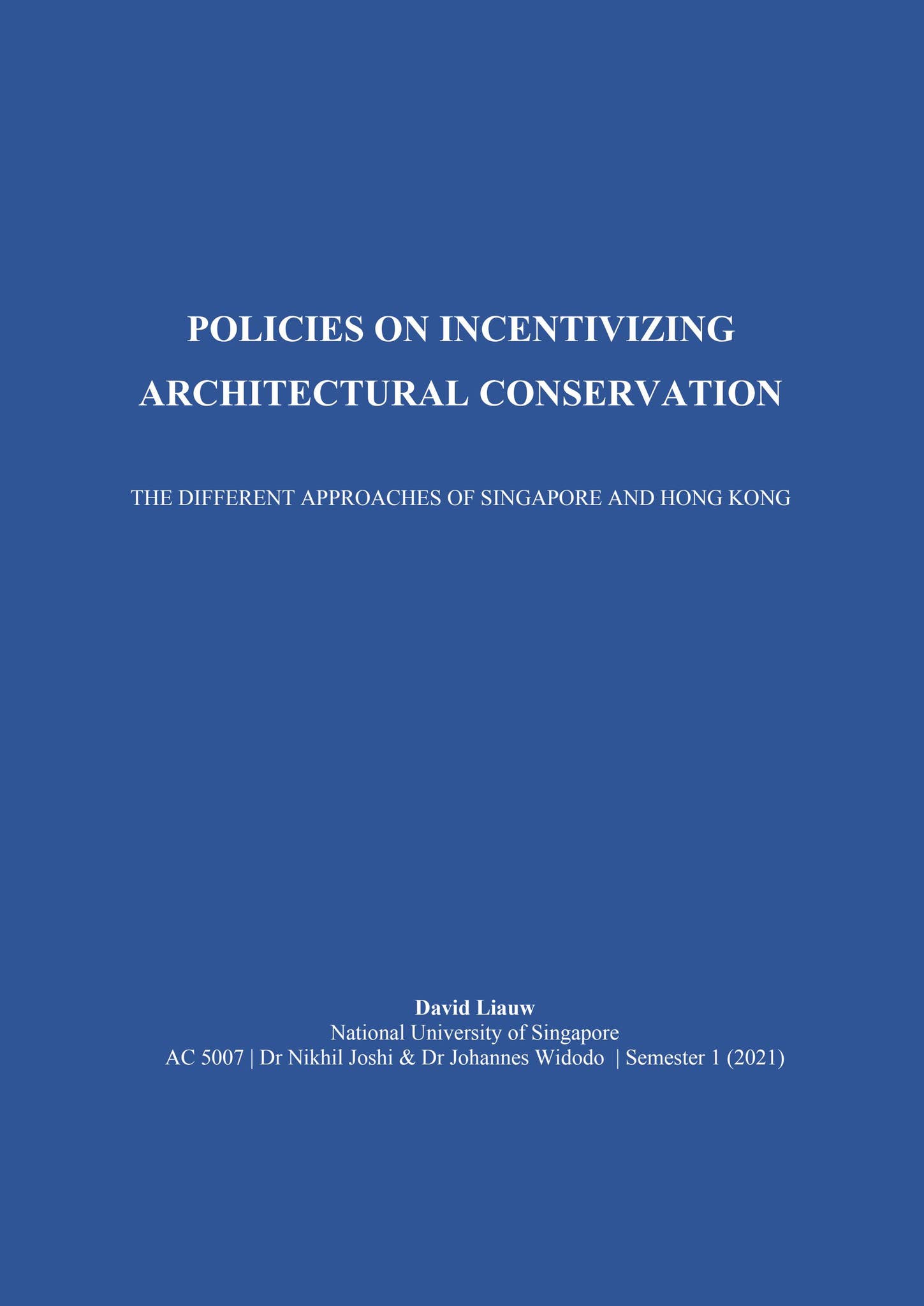 AC5007 Batch 1 - David Liauw Shing-Kai by NUS Department of ...