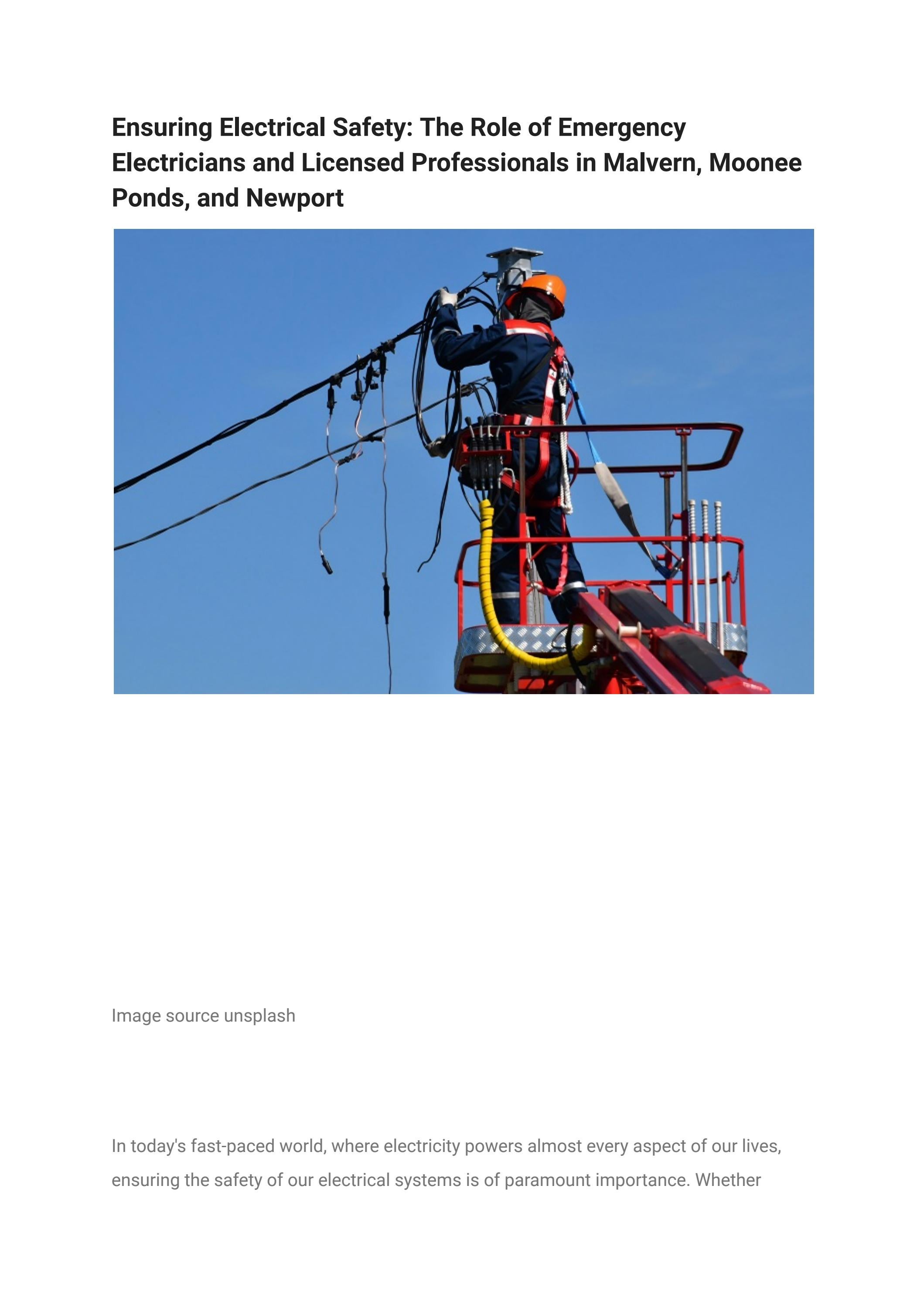 Ensuring Electrical Safety: The Role of Emergency Electricians and ...