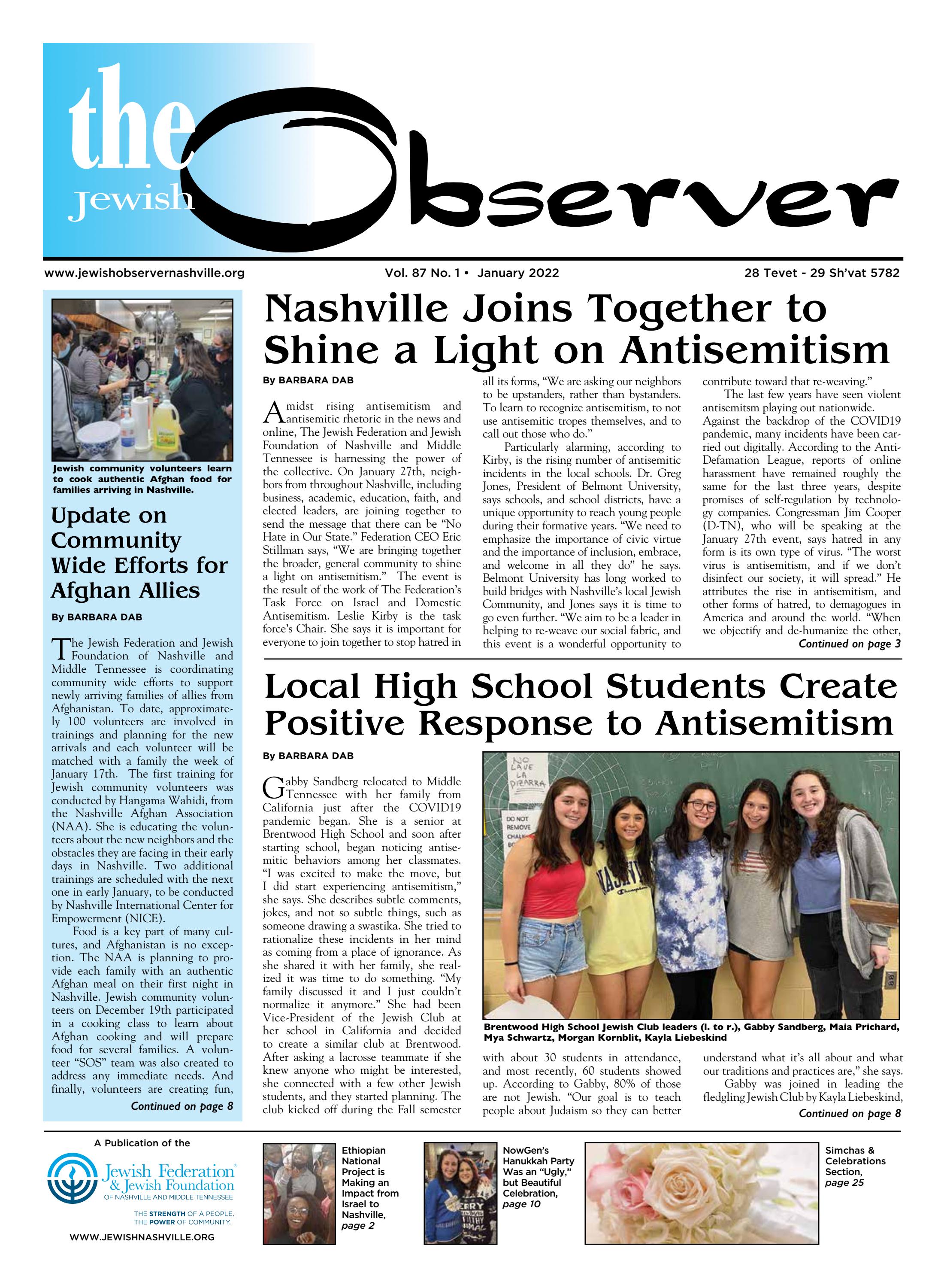 The Observer Vol. 87 No. 1 – January 2022 by Jewish Observer - Issuu