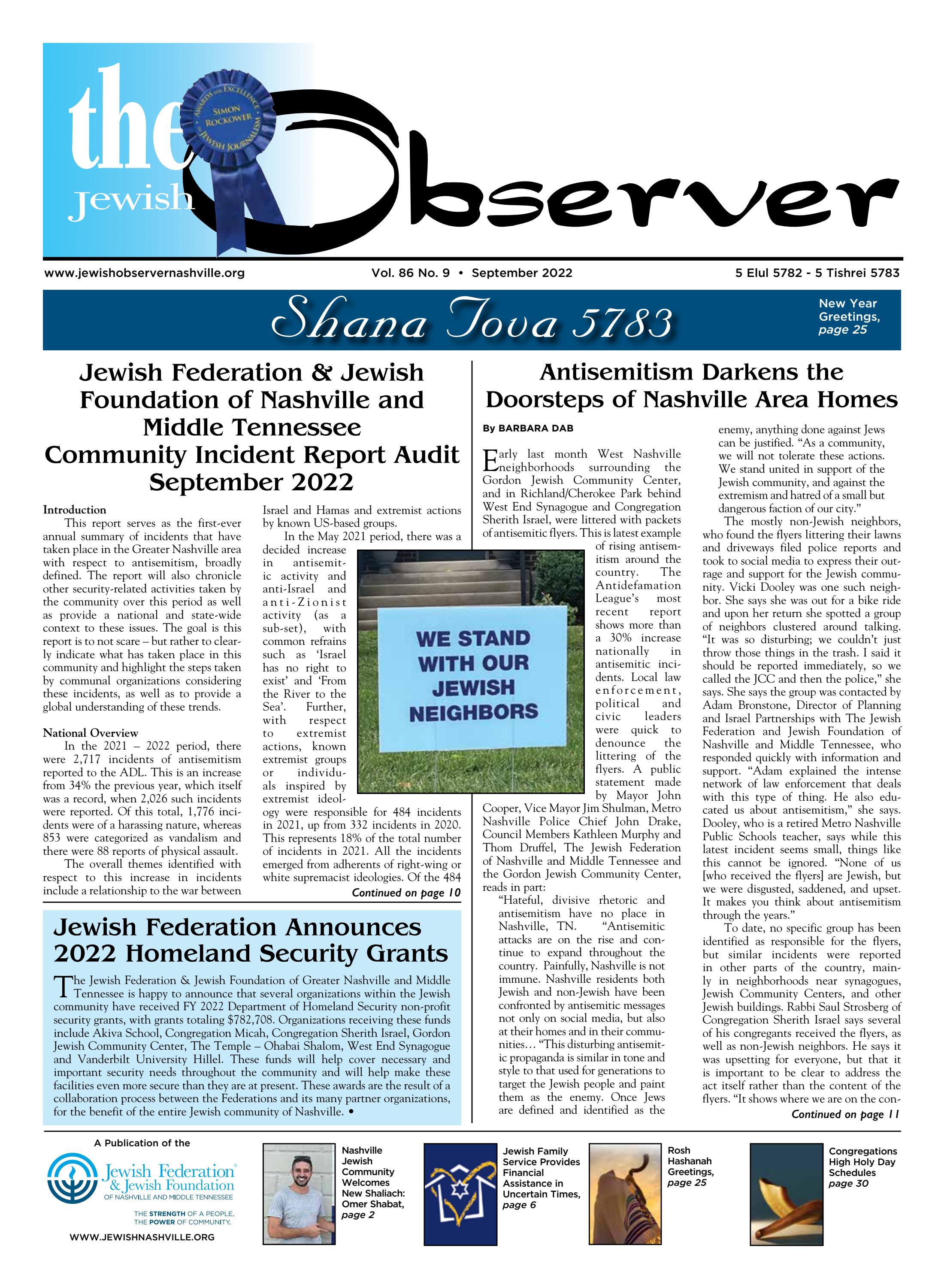 The Observer Vol. 87 No. 9 – September 2022 by Jewish Observer - Issuu