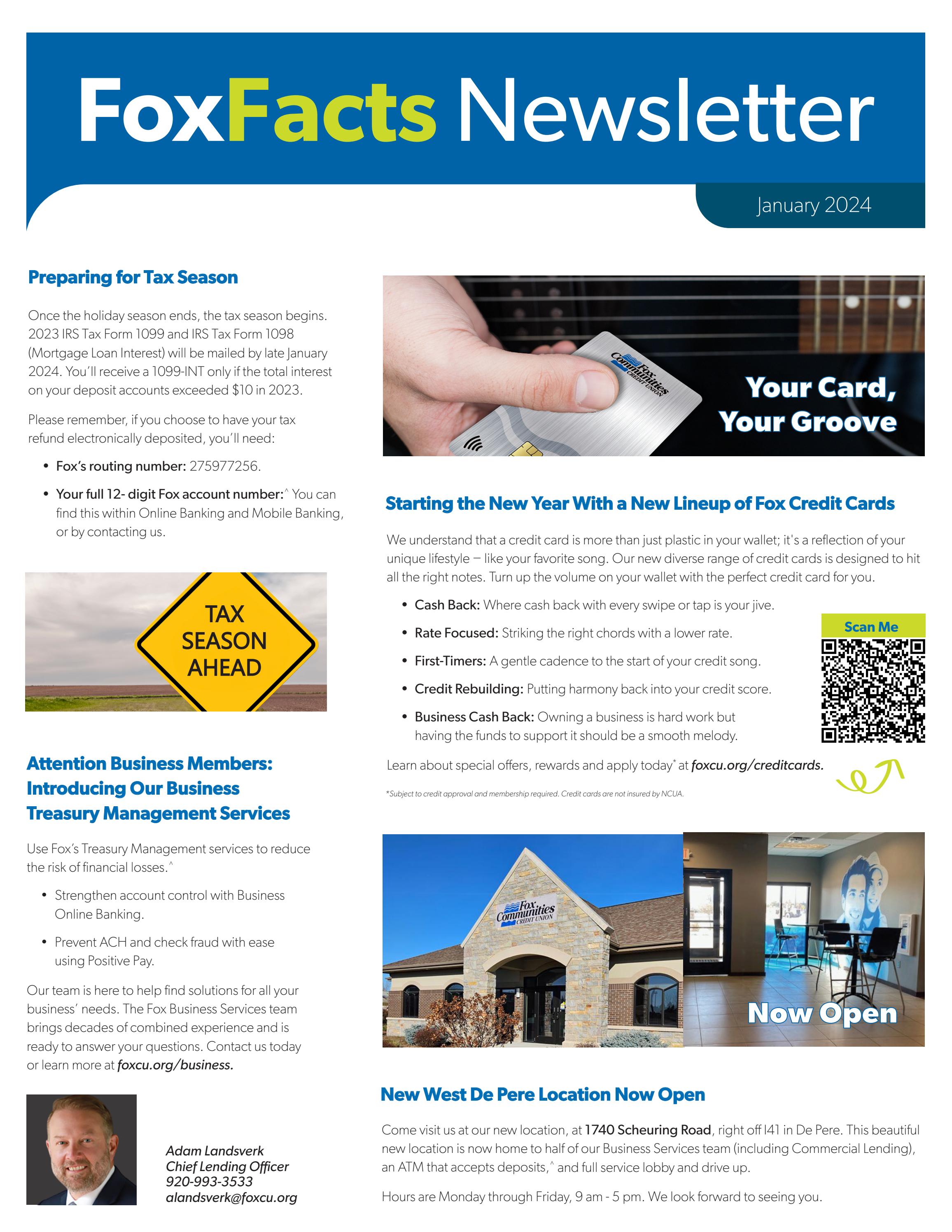 Fox Facts Newsletter - January 2024 by Fox Communities Credit Union - Issuu