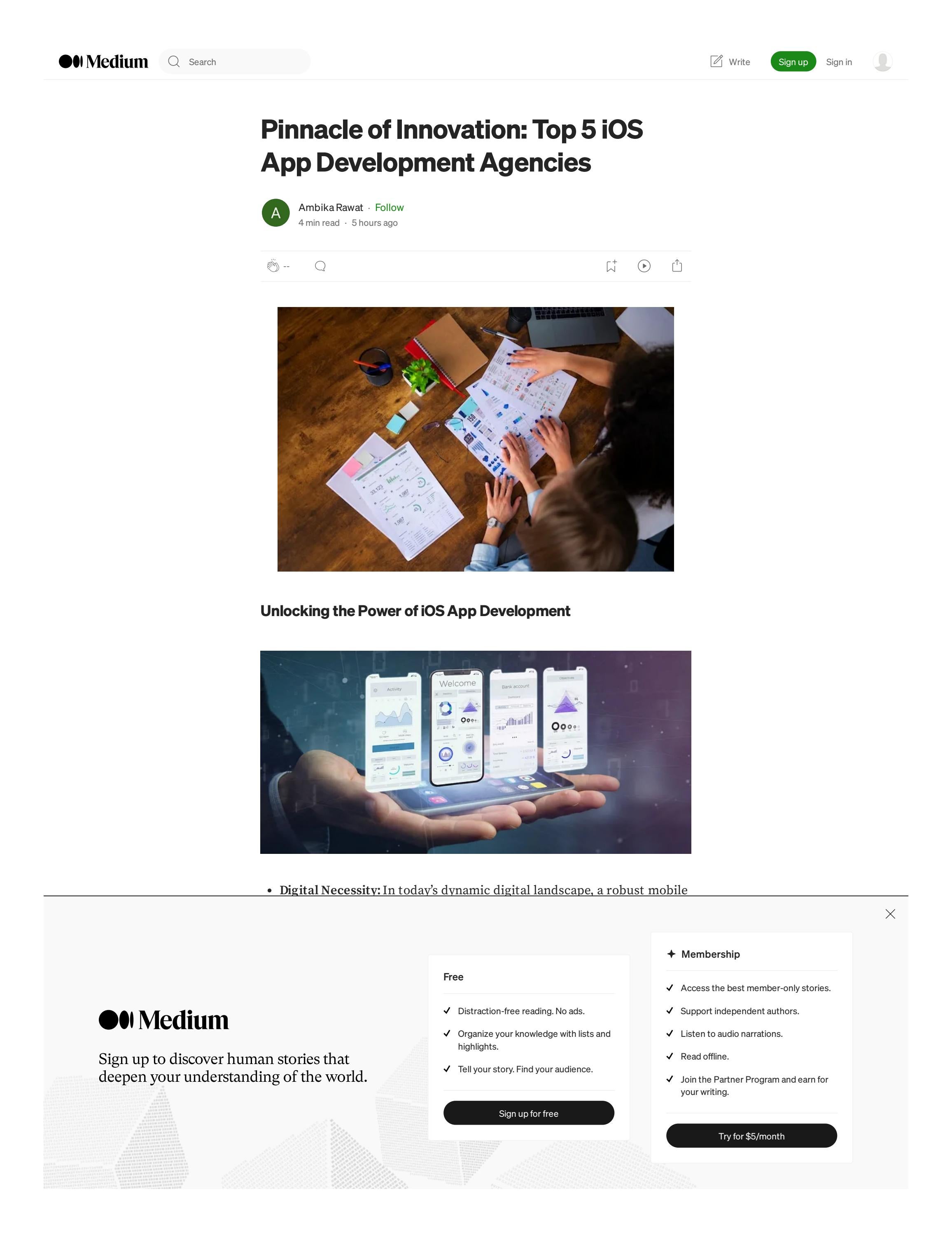 Pinnacle of Innovation: Top 5 iOS App Development Agencies by ...