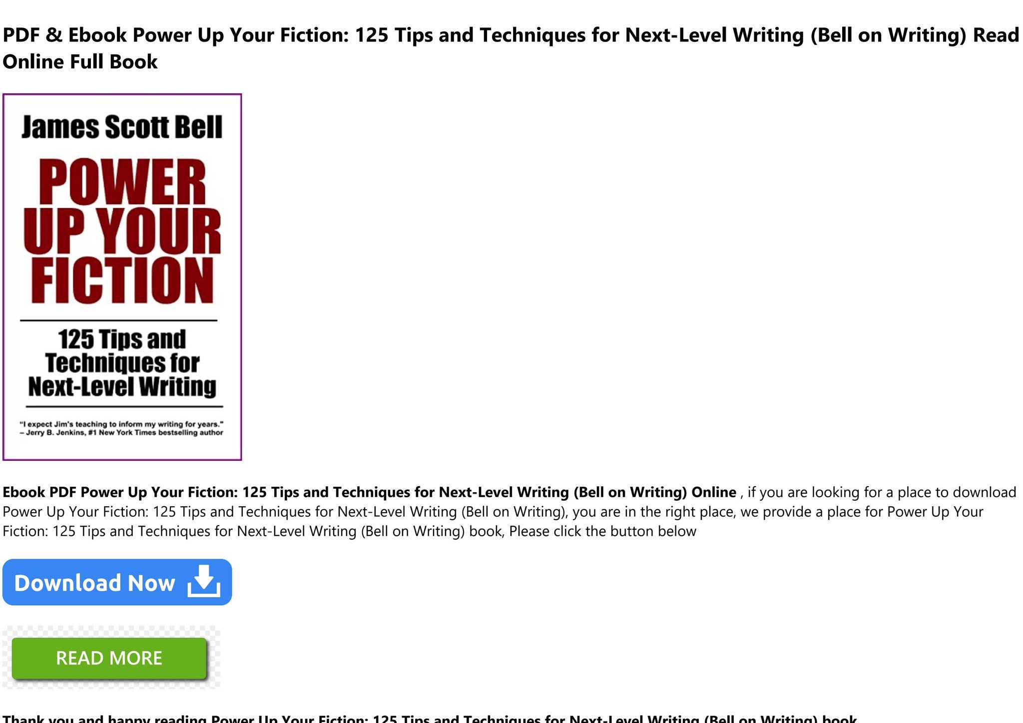 ~>Free Download Power Up Your Fiction: 125 Tips and Techniques for Next ...