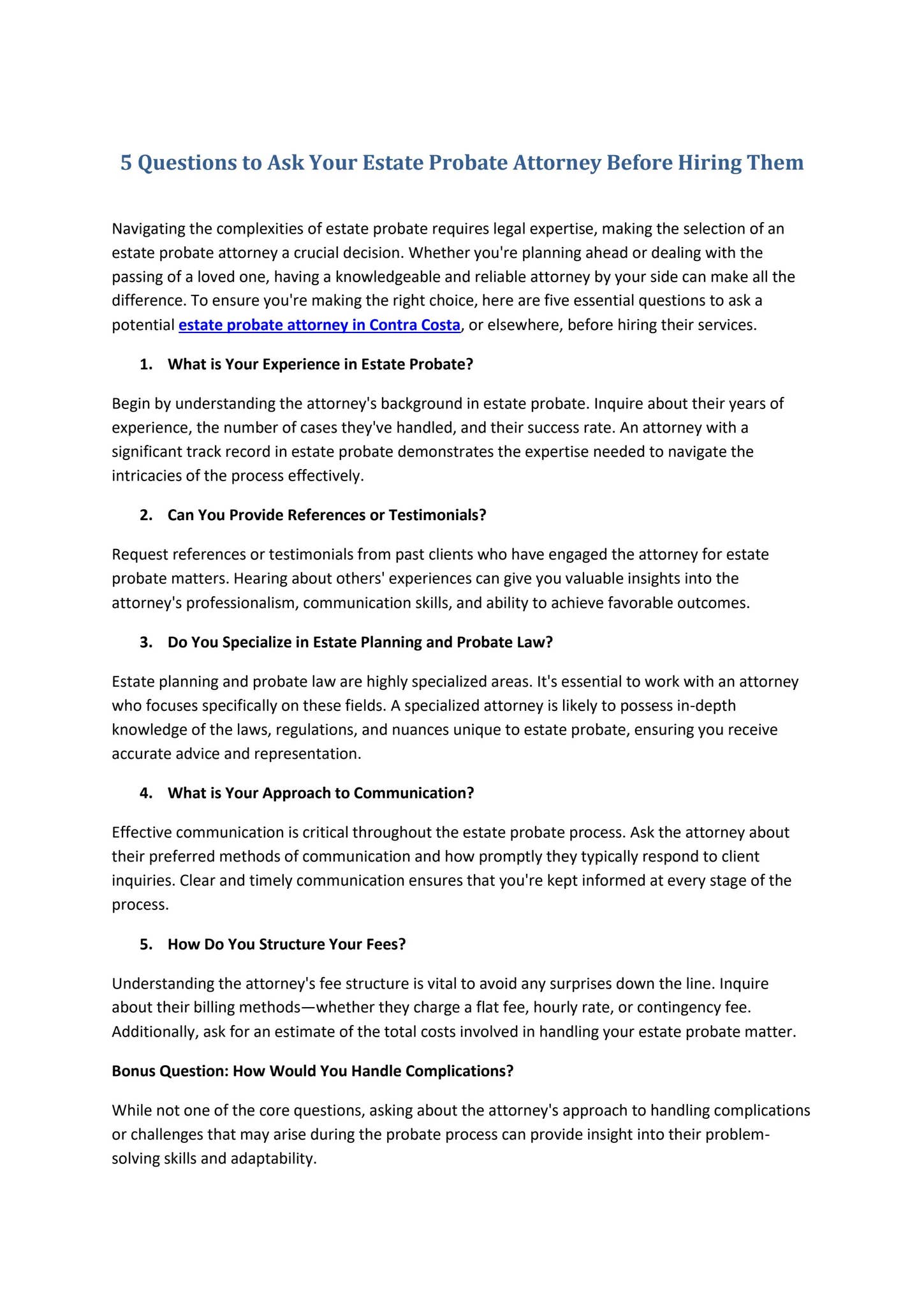 5 Questions to Ask Your Estate Probate Attorney Before Hiring Them by ...