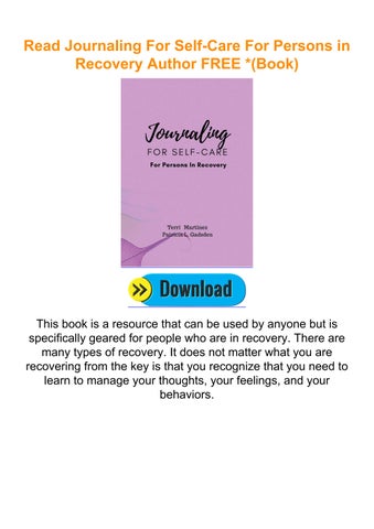 Read Journaling For Self-Care For Persons in Recovery Author FREE ...