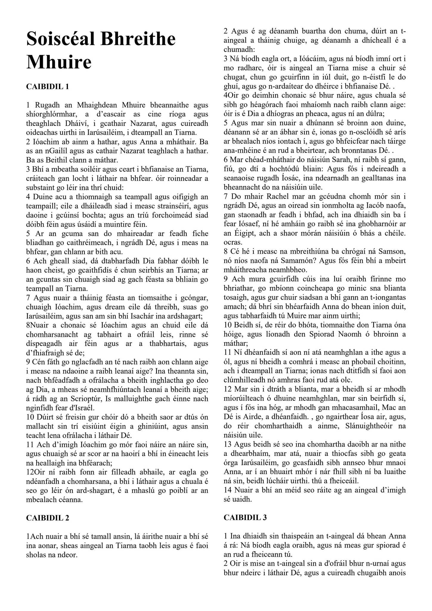 Irish - The Gospel of the Birth of Mary by Filipino Tracts and ...