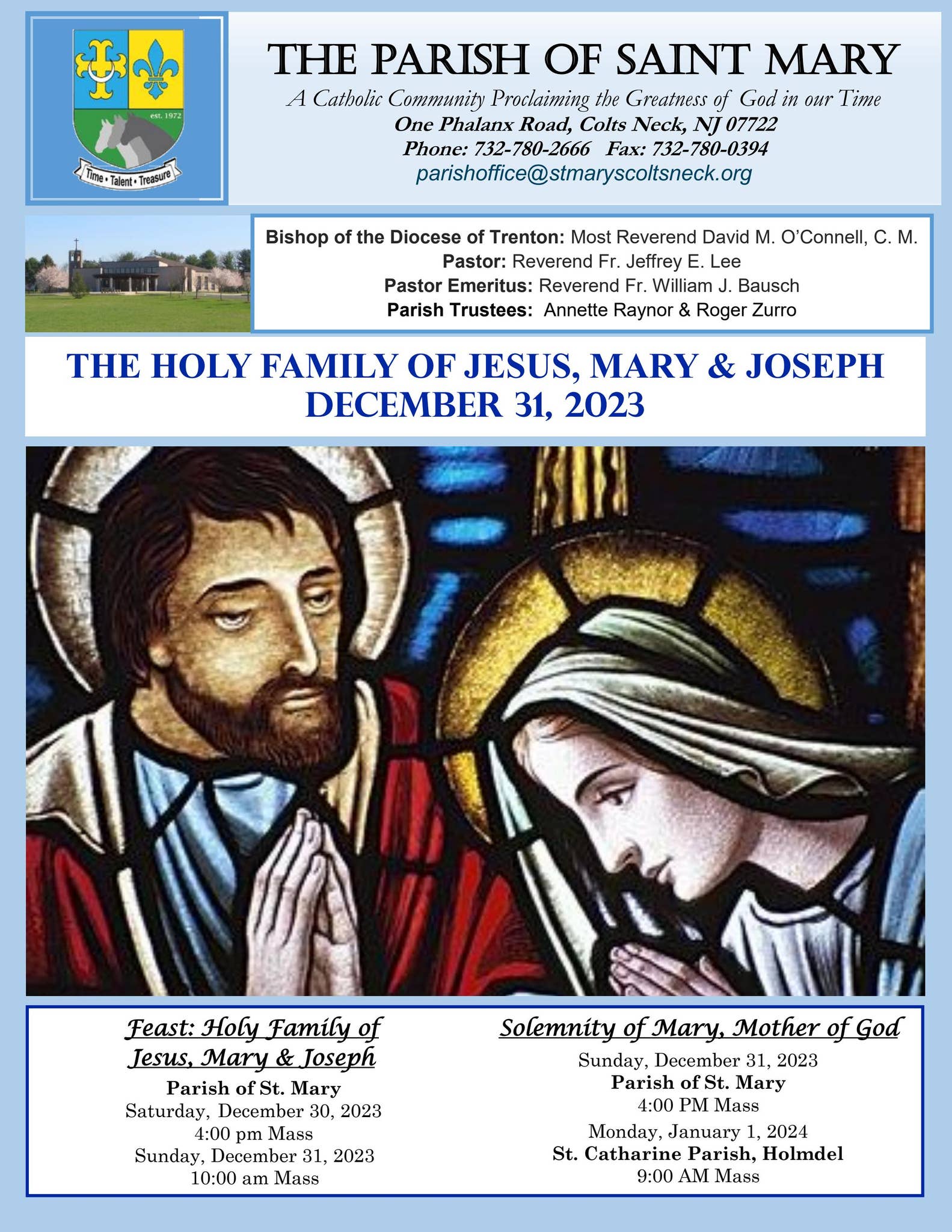 December 31, 2023 - Holy Family of Jesus, Mary & Joseph by The Parish ...