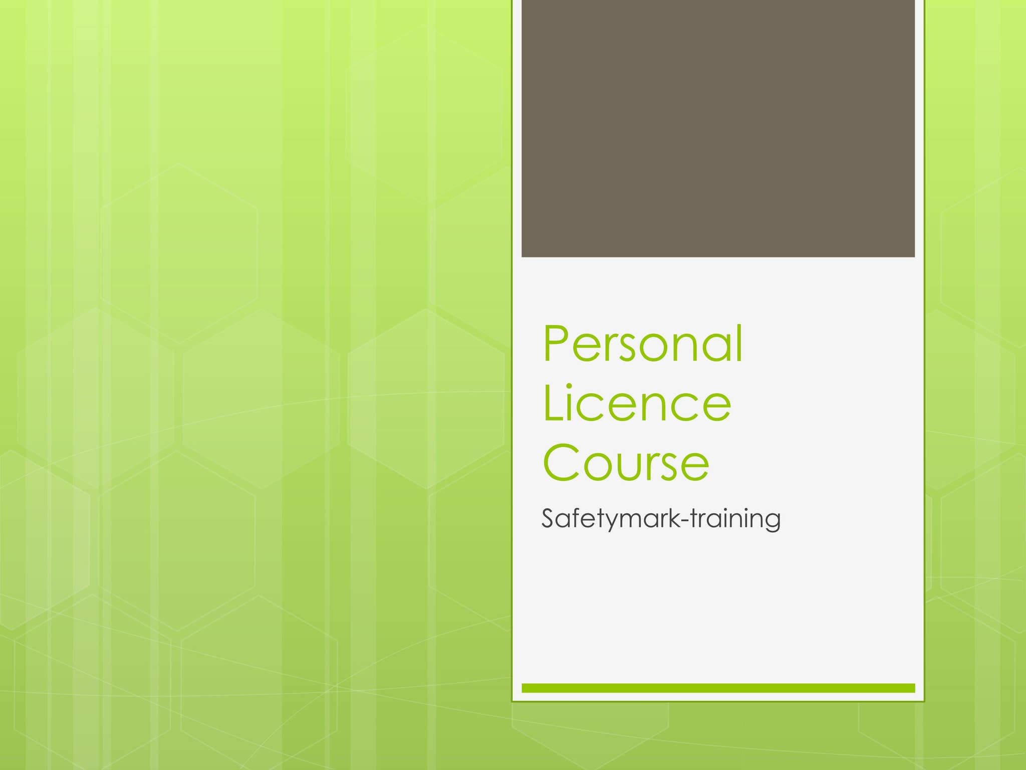 Personal Licence Course by Safetymark training - Issuu