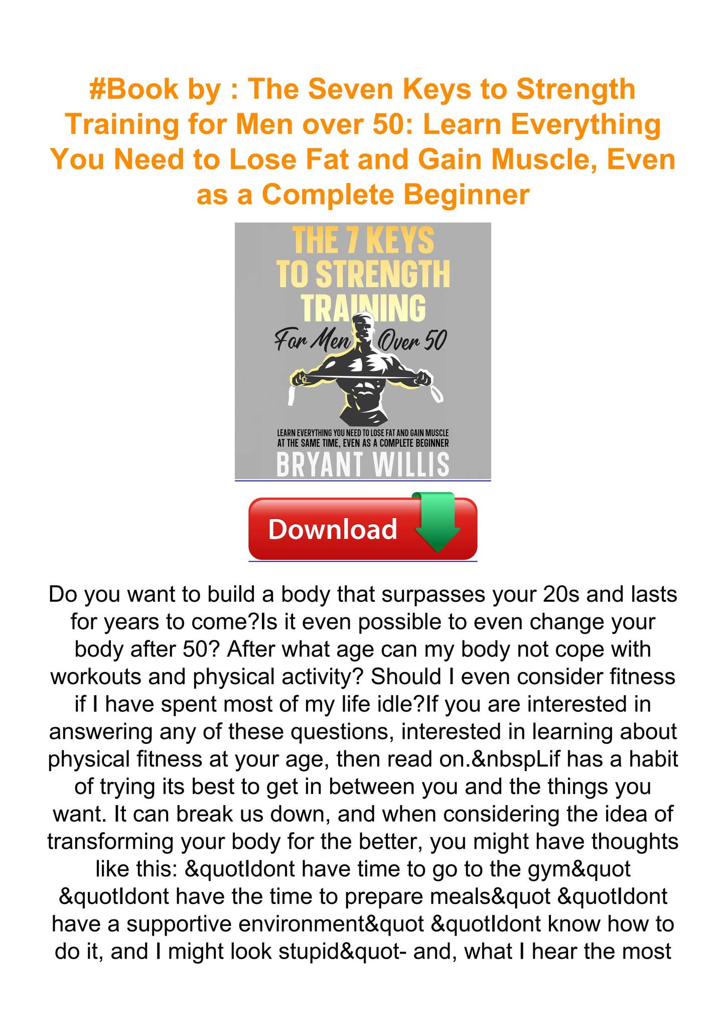 #Book by : The Seven Keys to Strength Training for Men over 50: Learn ...