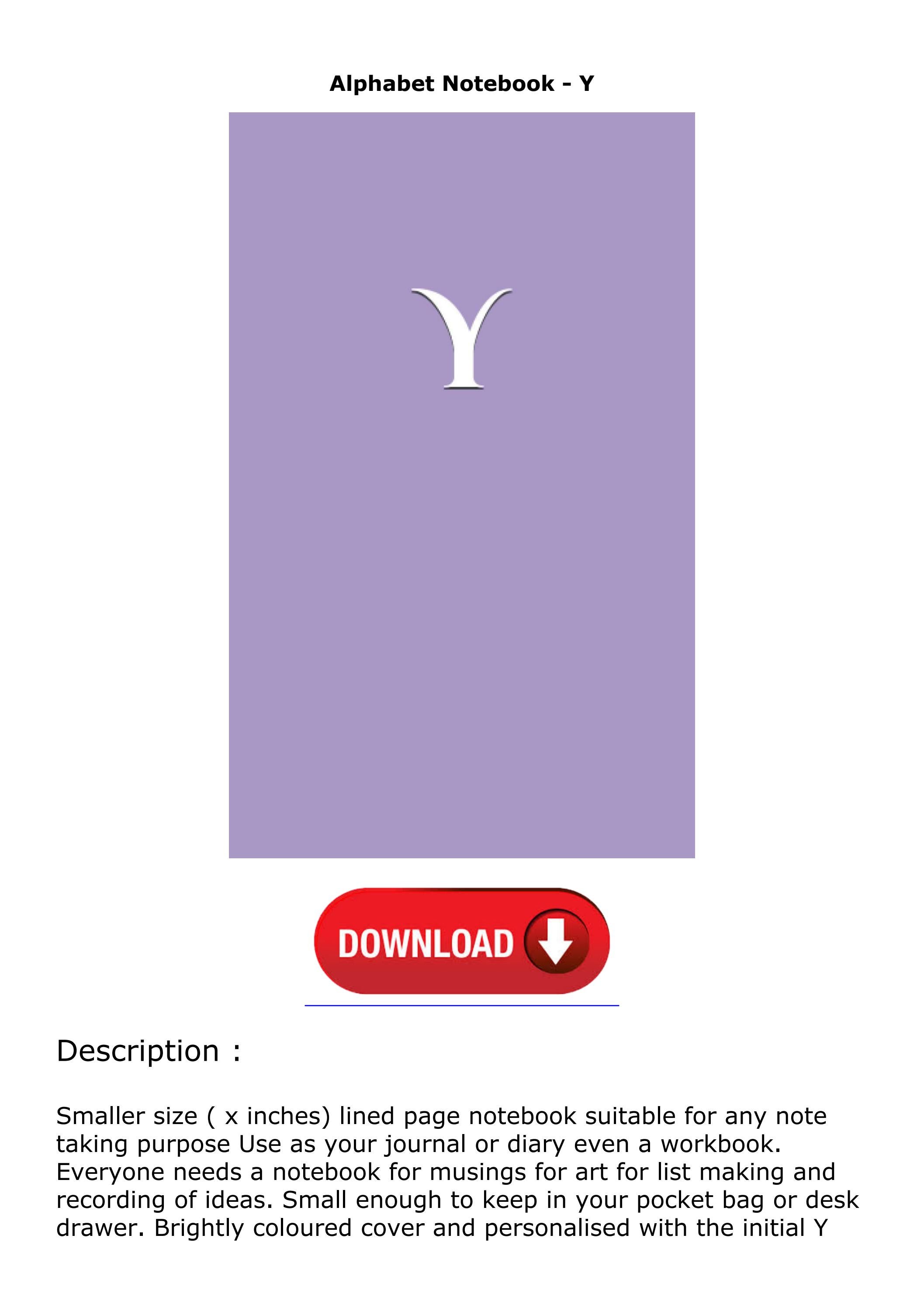 download⚡️ free ( ️pdf ️) Alphabet Notebook - Y by abramhworthmcdaniel ...