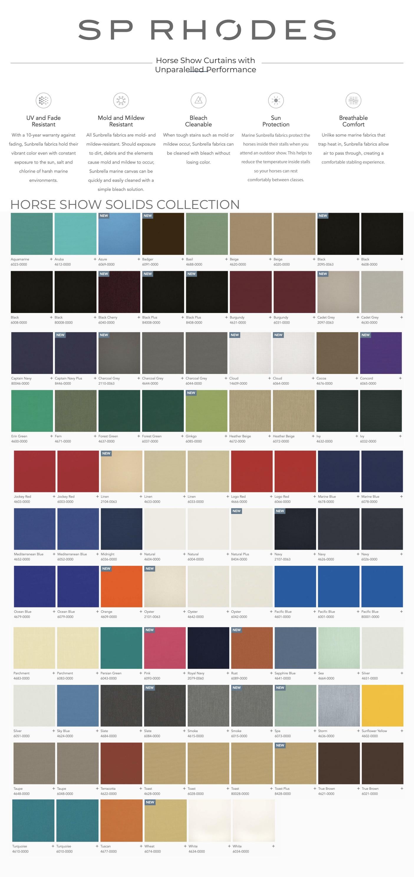 SP Rhodes Equestrian Sunbrella Show Curtain Fabrics by SP RHODES ...