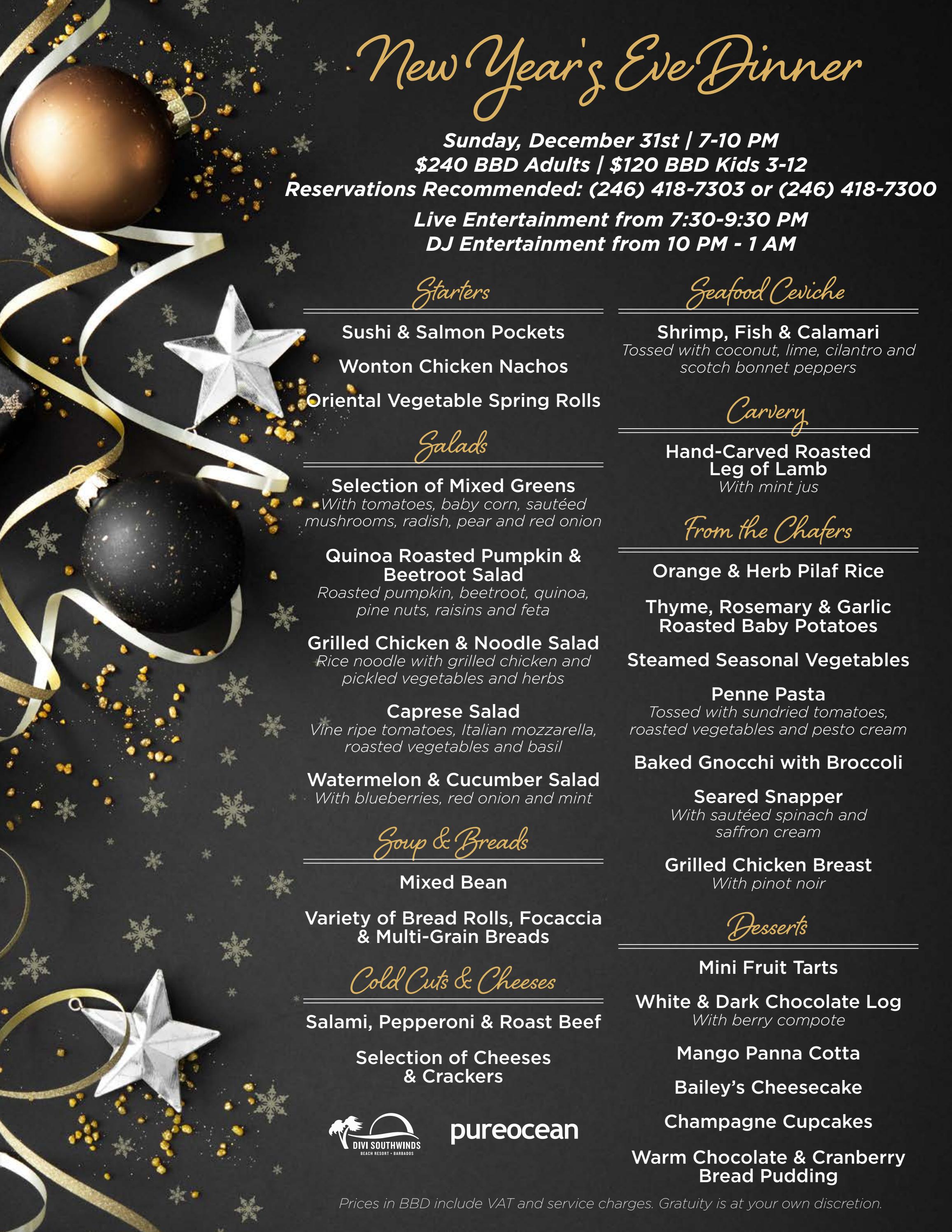 Divi Southwinds Pureocean Holiday Menus by Divi Resorts - Issuu