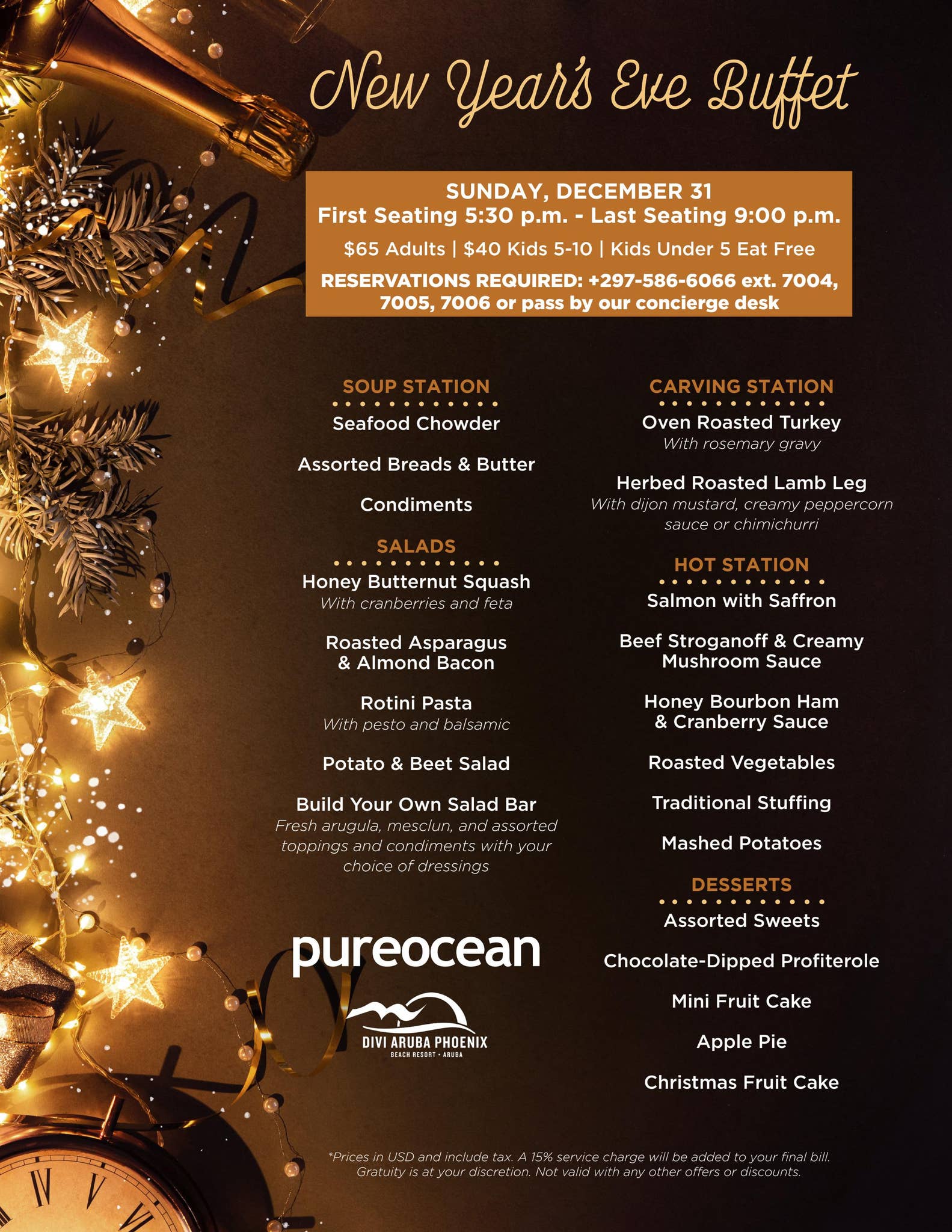 Divi Aruba Phoenix pureocean Holiday Menus by Divi Resorts - Issuu