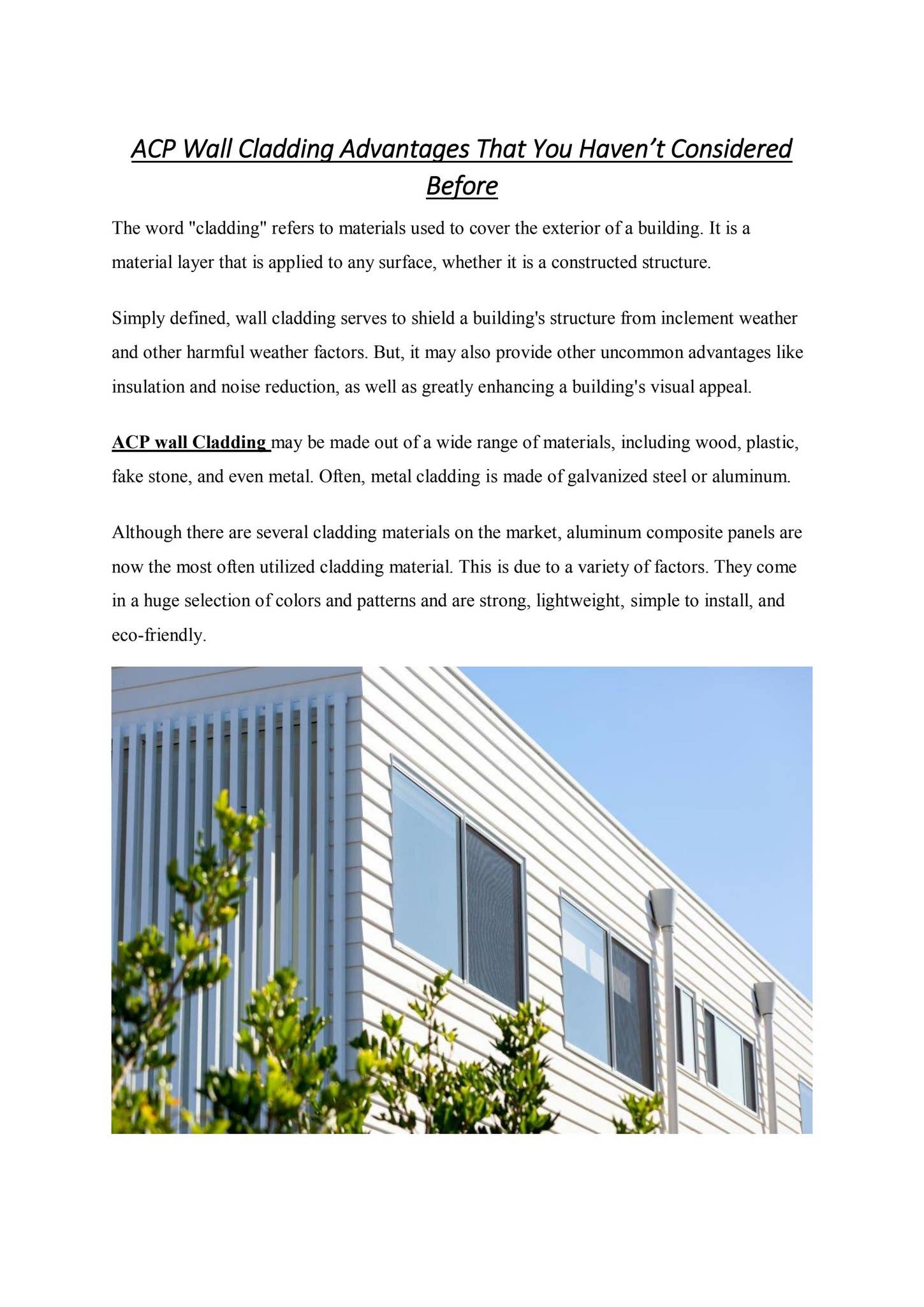ACP Wall Cladding Advantages That You Haven’t Considered Before by ACP ...