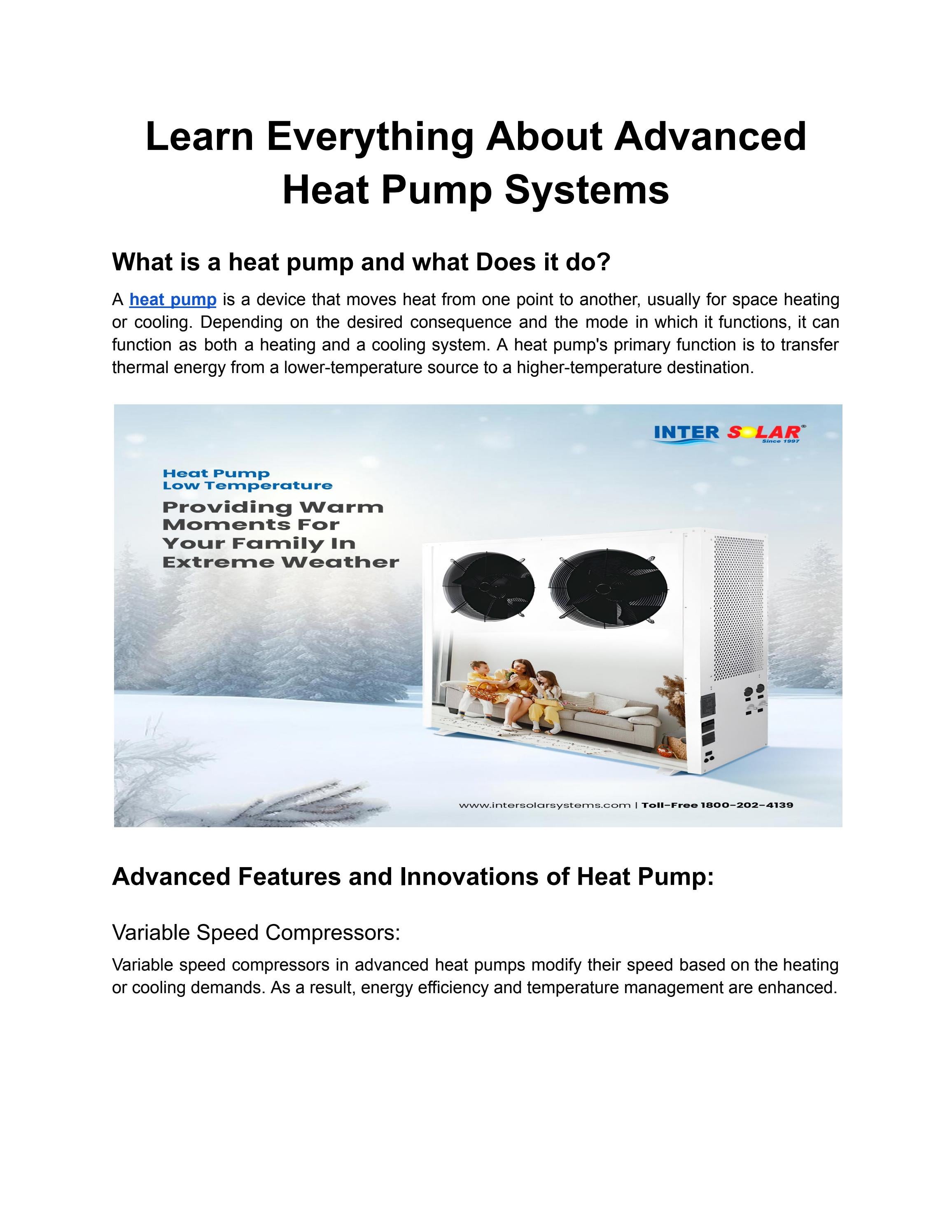 Learn Everything About Advanced Heat Pump Systems by Inter Solar ...