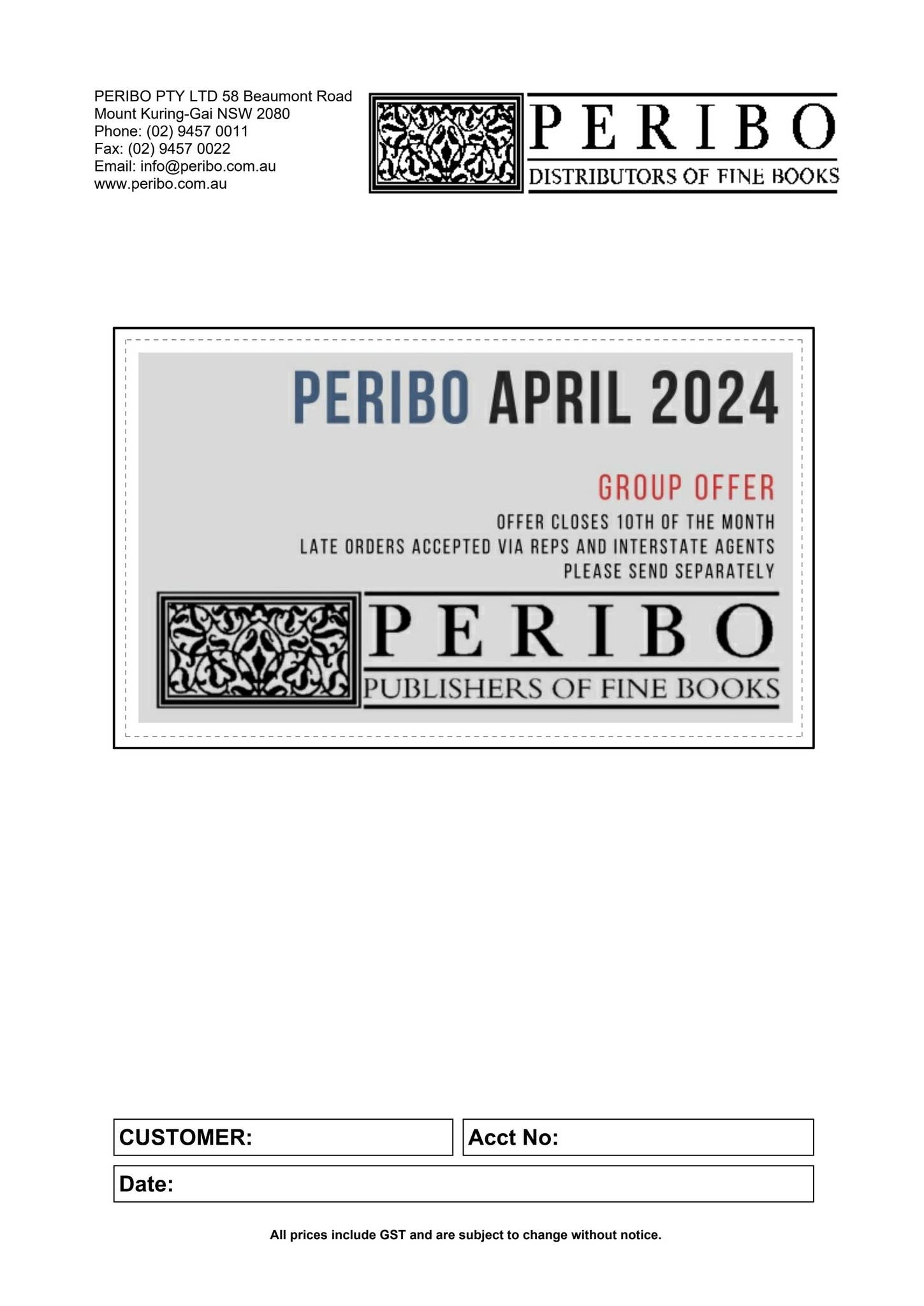 Peribo - Selections - APRIL 2024 by Peribo Books - Issuu