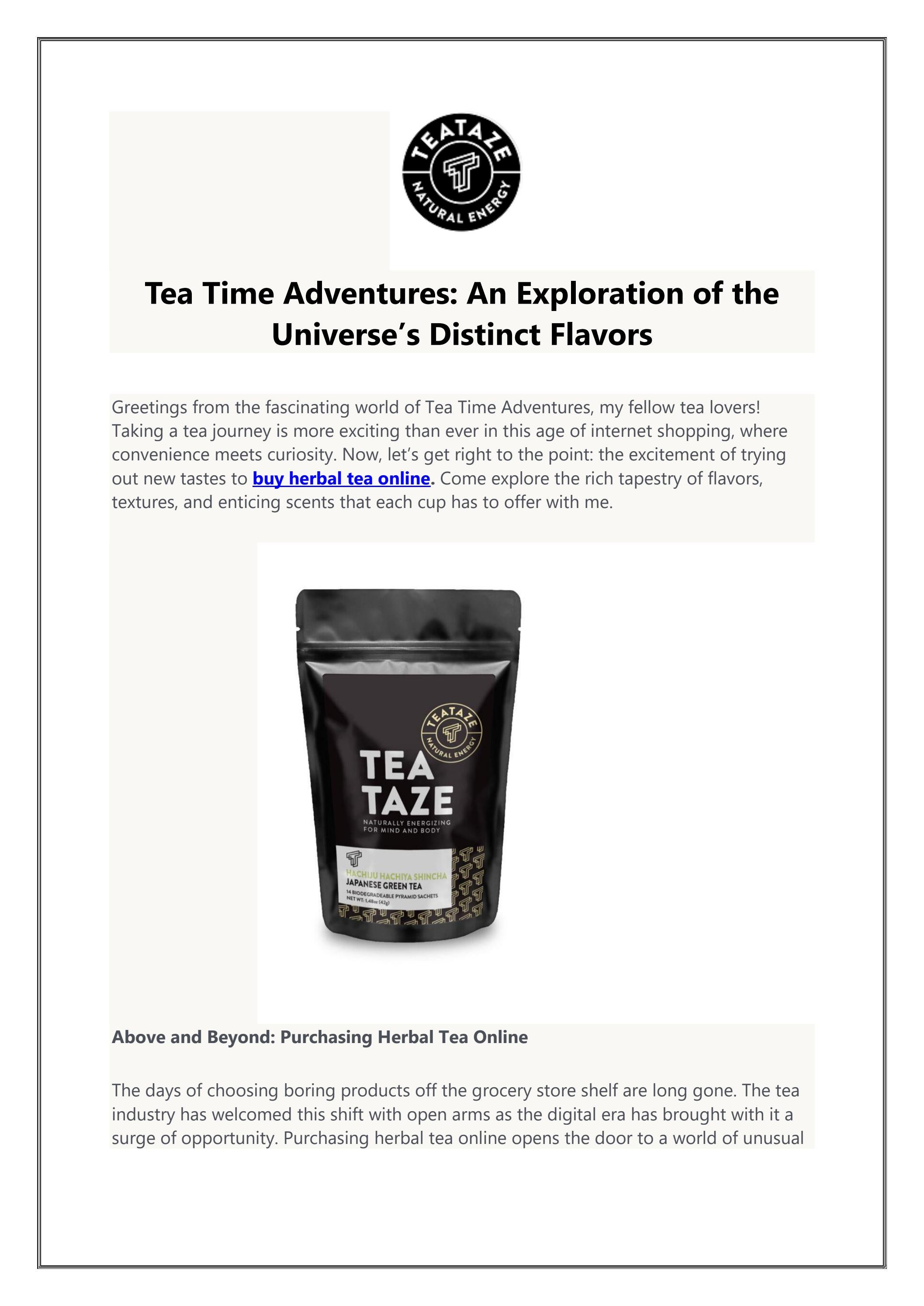 Tea Time Adventures: An Exploration of the Universe’s Distinct Flavors ...